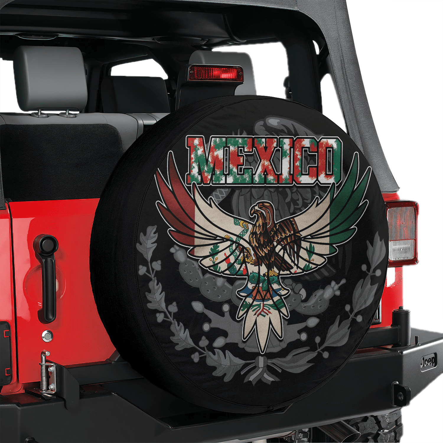 Lotusprinthandmade Mexico Flag Eagle Spare Tire Cover Without Backup ...