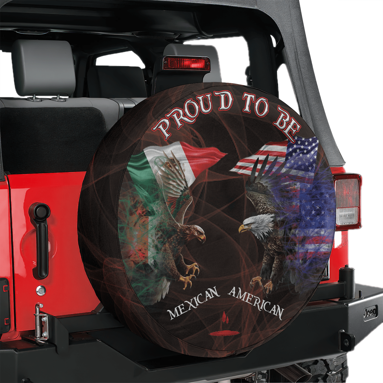 Lotusprinthandmade Mexico Flag Eagle Spare Tire Cover Without Backup ...