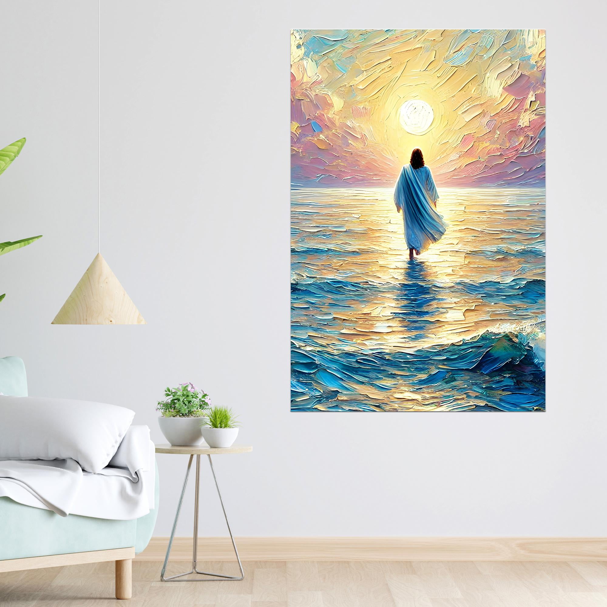 Lotusprinthandmade Miracle Christian Jesus Walking Poster 16" x 24 ...