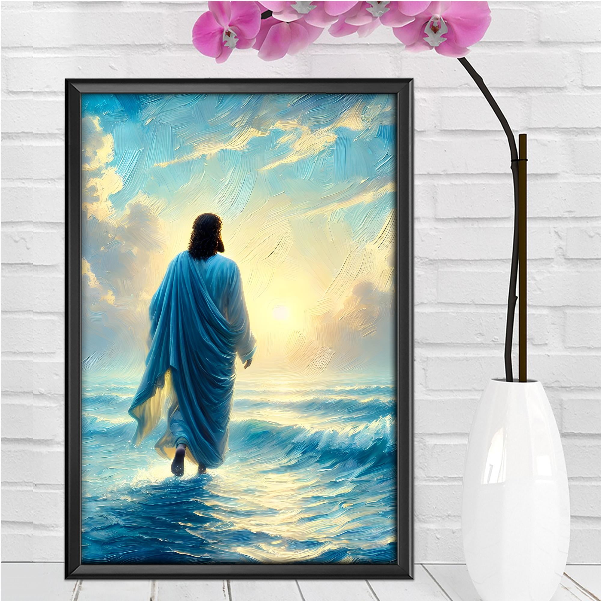 Lotusprinthandmade Miracle Jesus Walking on Christian Art Canvas 1.5in ...