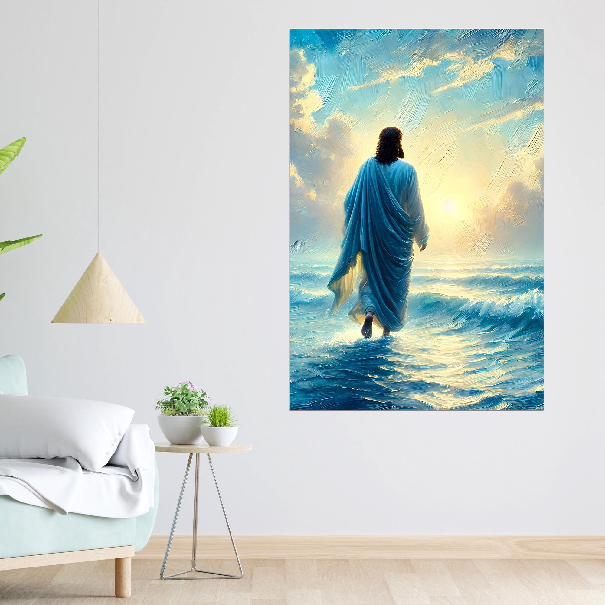 Lotusprinthandmade Miracle Jesus Walking on Christian Art Poster 12" x ...