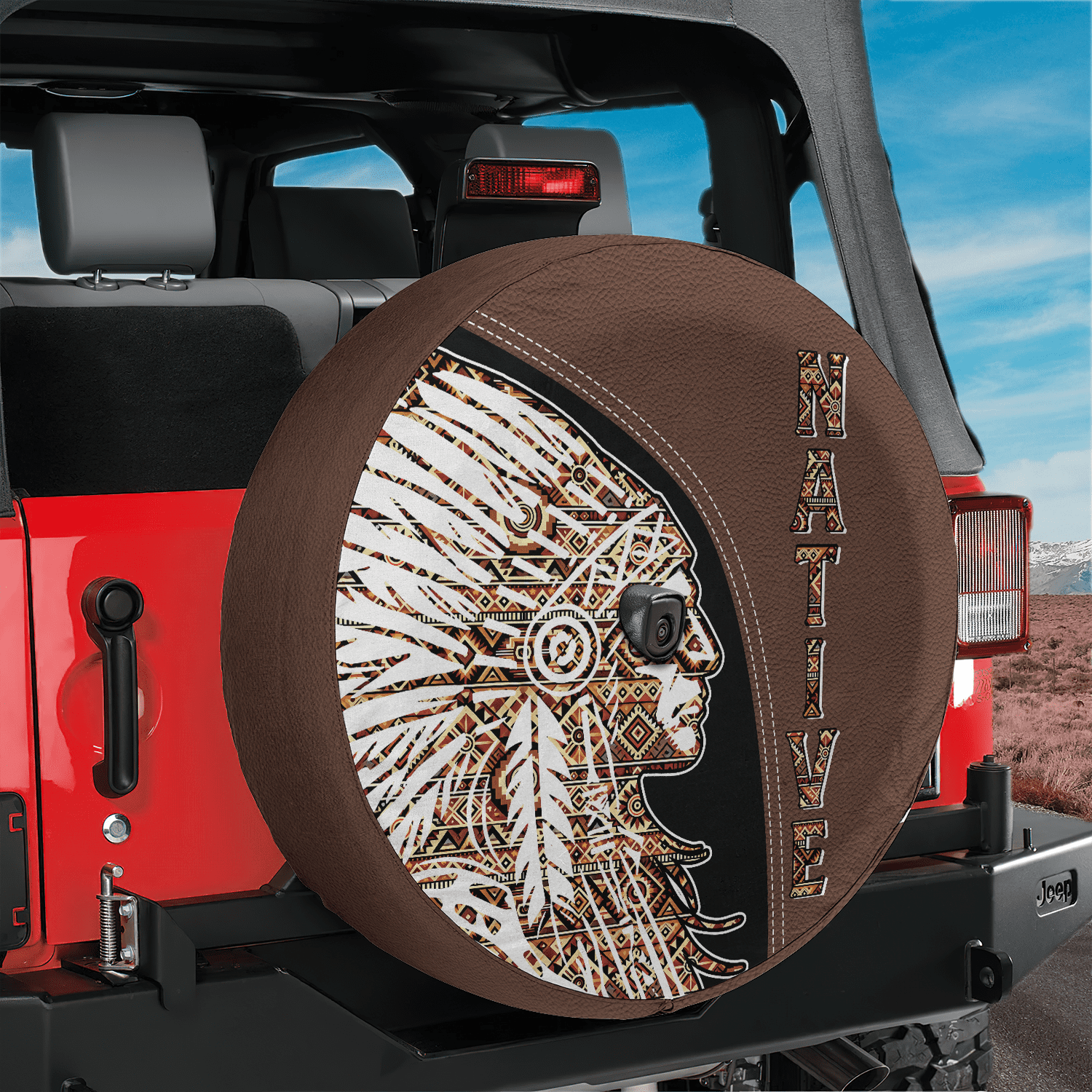 Lotusprinthandmade Native America Spare Tire Cover With Backup Camera ...