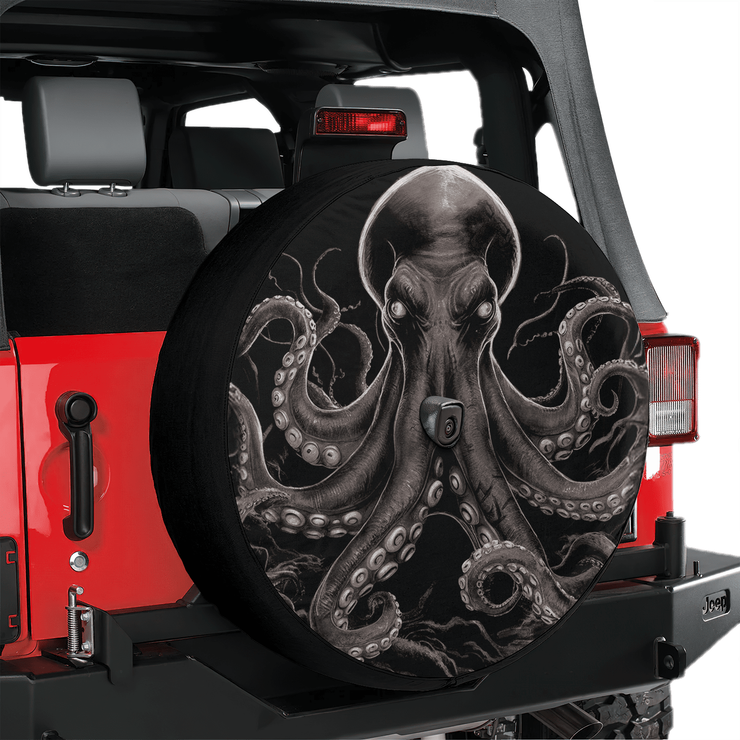 Lotusprinthandmade Octopus 3D Graphic Spare Tire Cover With Backup ...