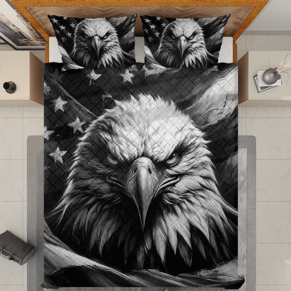Lotusprinthandmade Patriotic America Flag Eagle Quilt Bedding Set ...