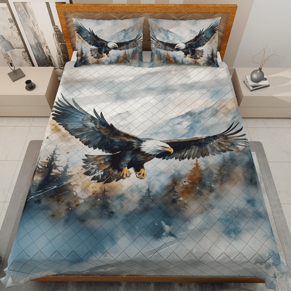 Lotusprinthandmade Patriotic America Flag Eagle Quilt Bedding Set ...