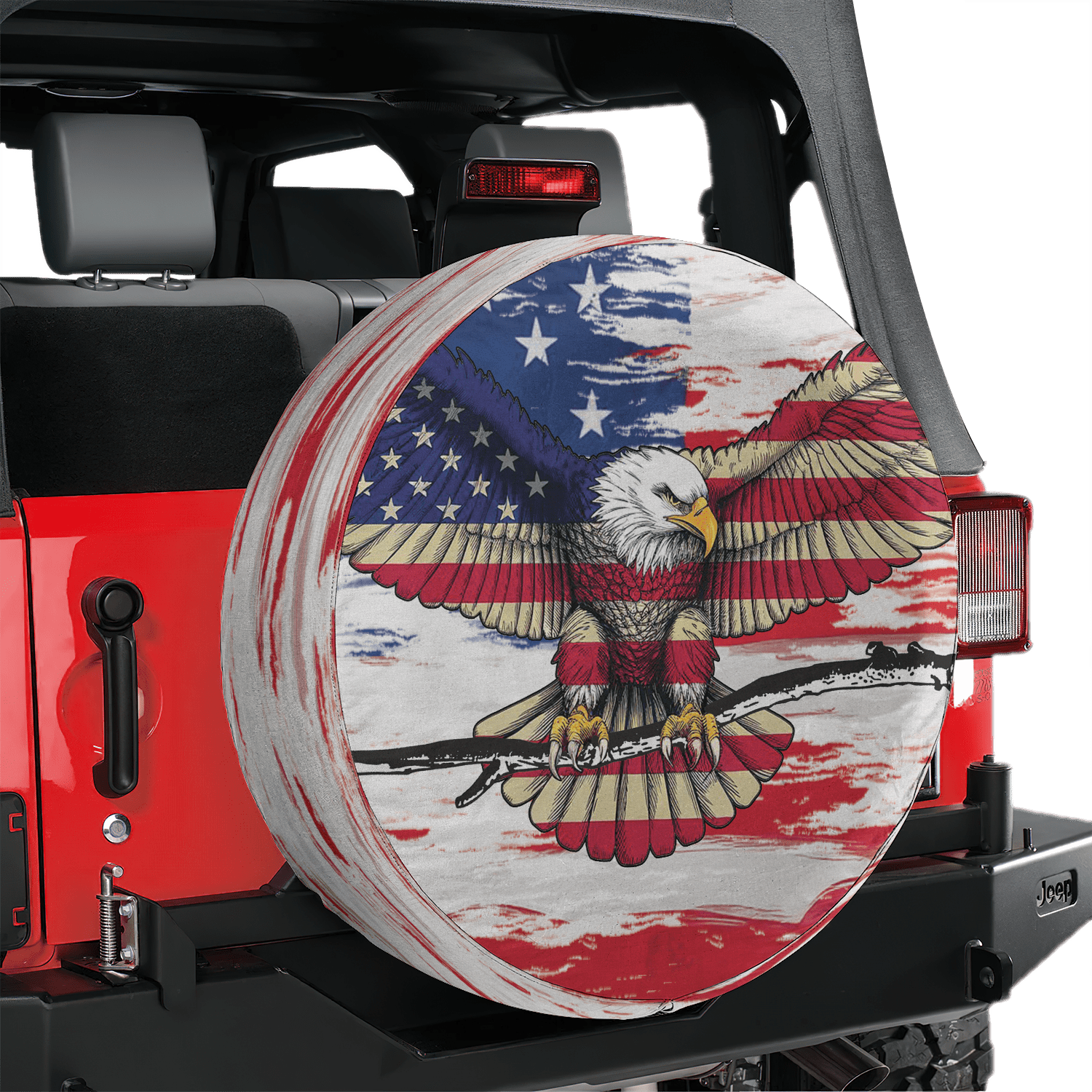 Lotusprinthandmade Patriotic US Flag Eagle Spare Tire Cover Without ...