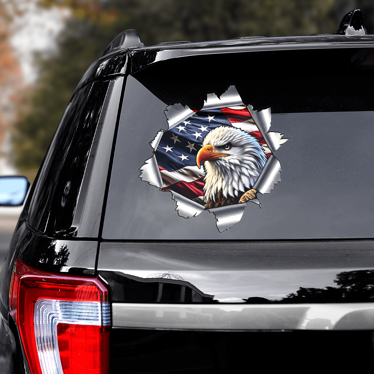 Lotusprinthandmade Patriotic US Flag Eagle Transparent Vinyl Decal 4 ...