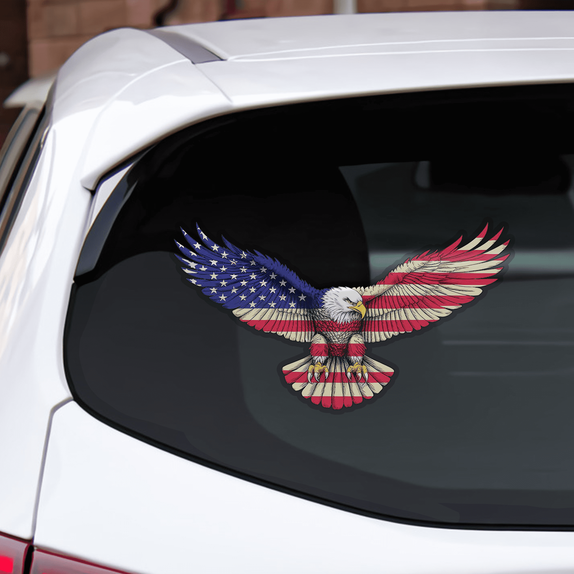 Lotusprinthandmade Patriotic US Flag Eagle Transparent Vinyl Decal 4 ...