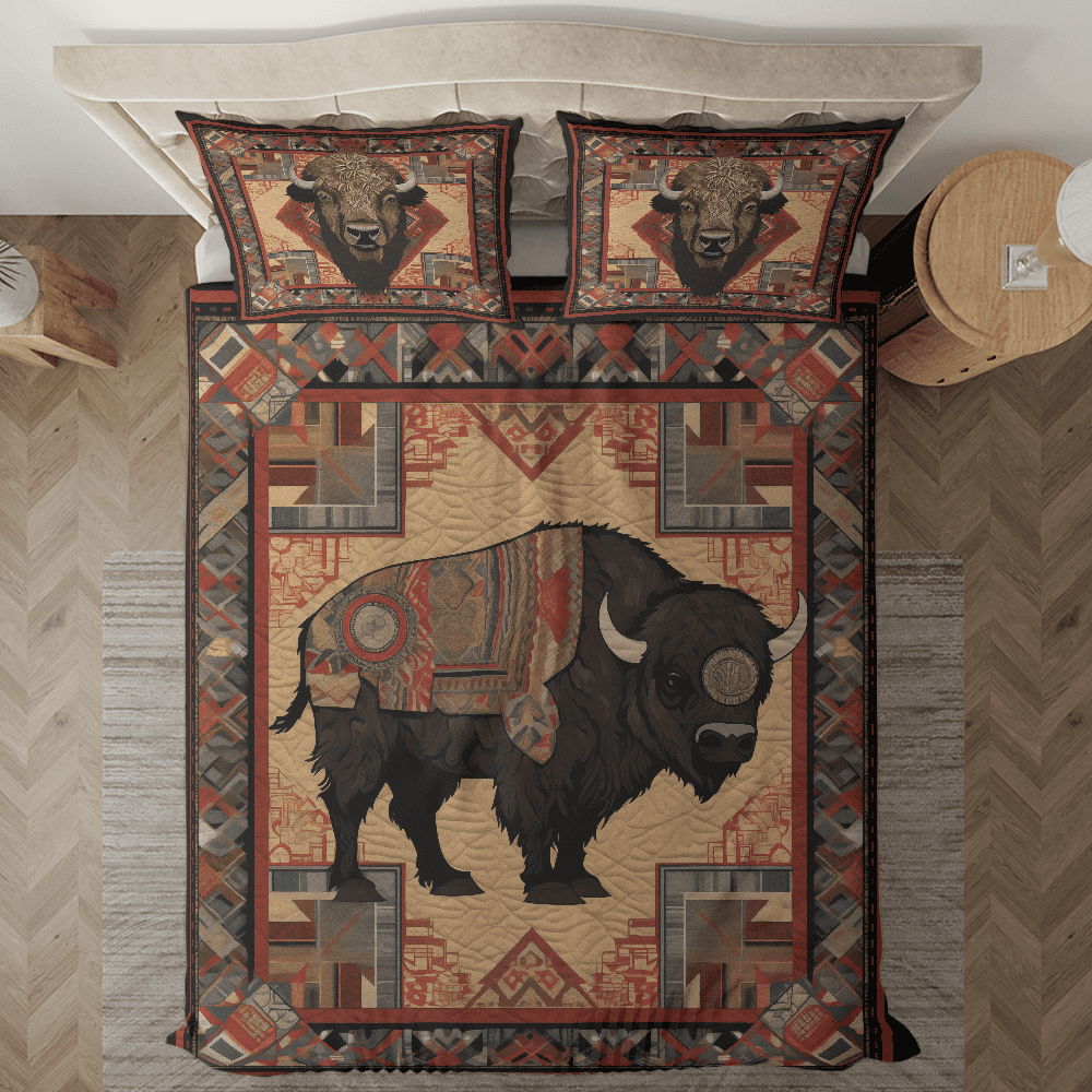 Lotusprinthandmade Pattern Native America Bison Bedding Set (Made in ...