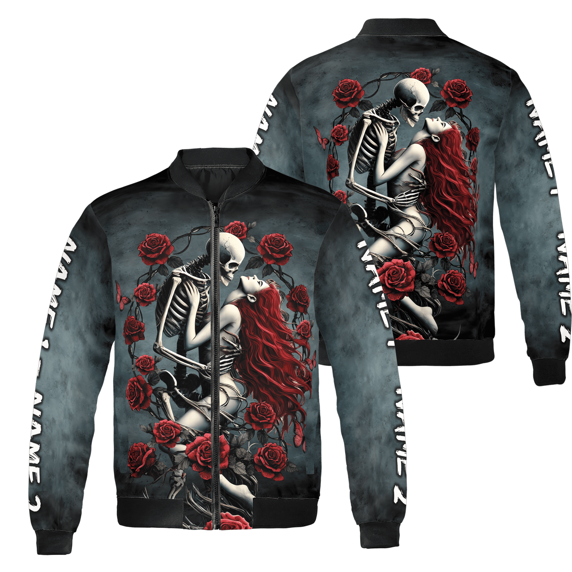Lotusprinthandmade Personalized 3D Floral Skeleton Skull Couple All ...