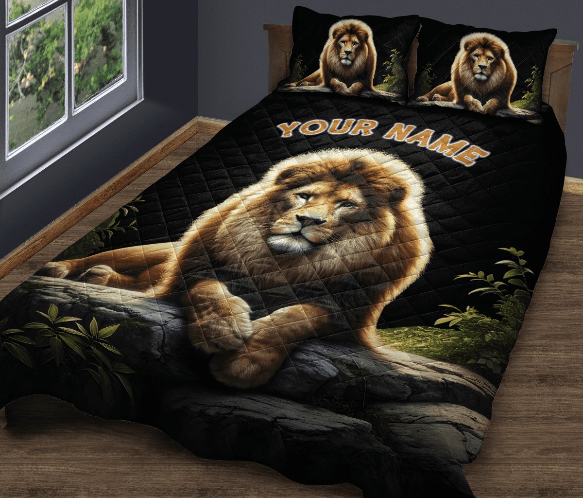 Lotusprinthandmade Personalized 3D Lion Lovers Quilt Bedding Set (Fold ...