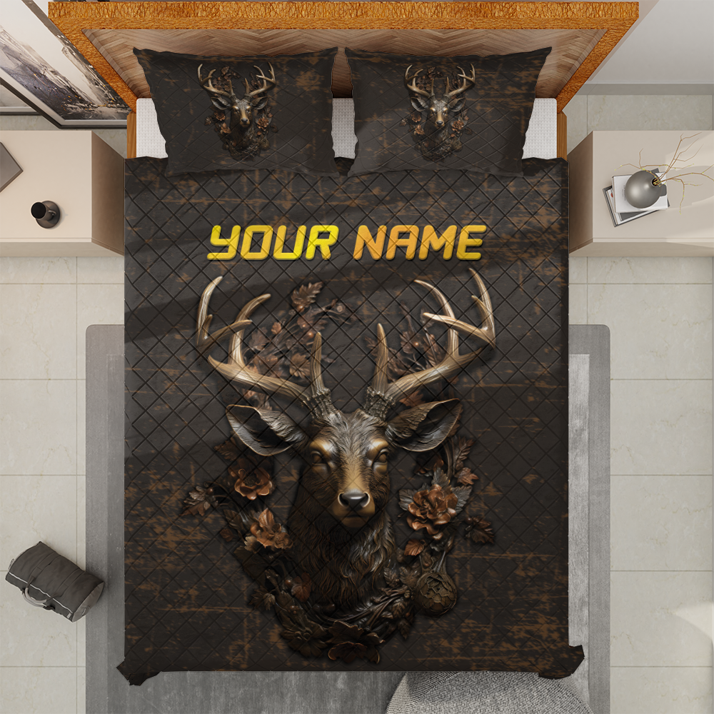 Lotusprinthandmade Personalized 3D Stunning For Deer Lover Quilt ...