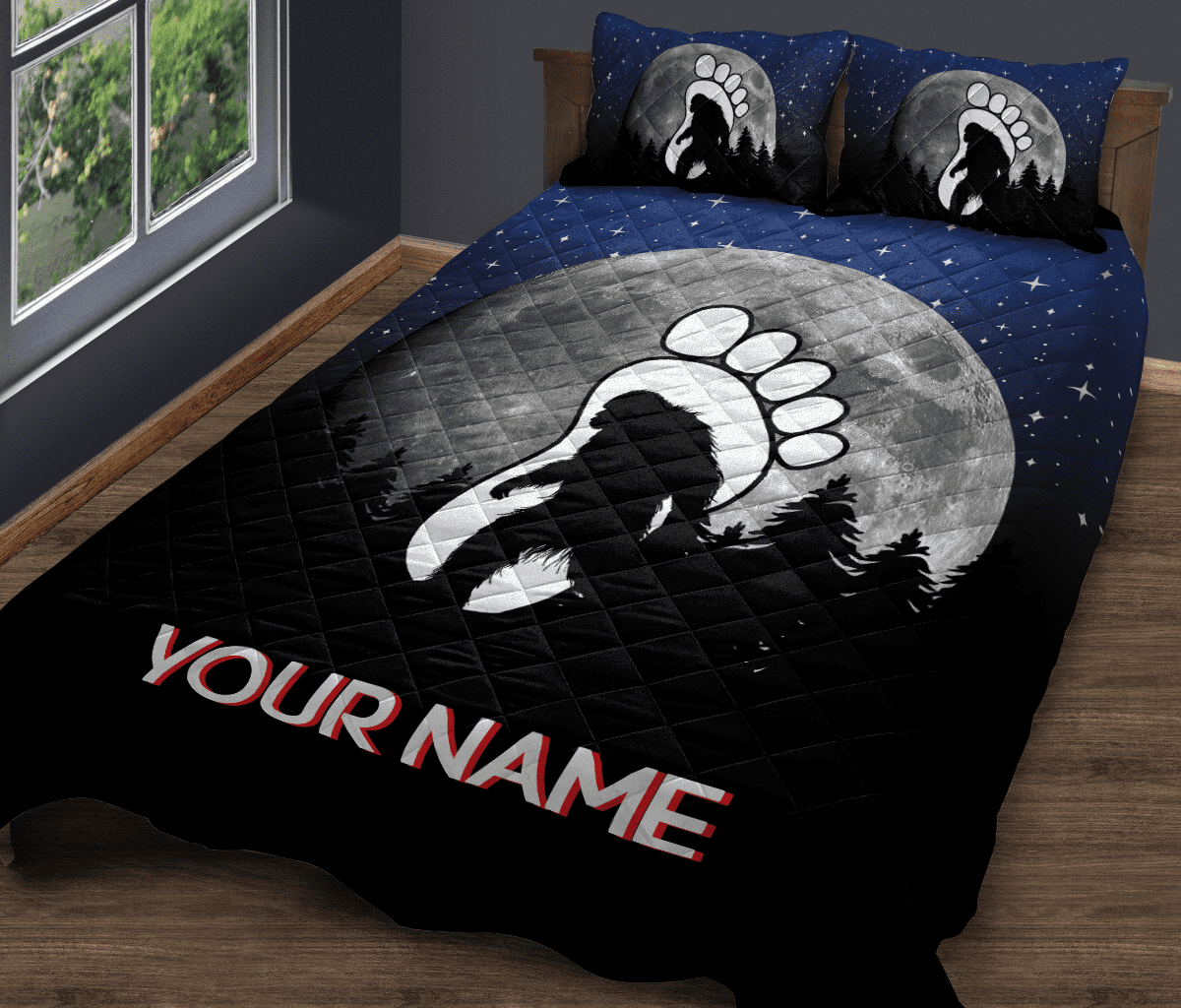 Lotusprinthandmade Personalized Bigfoot in Forest Quilt Bedding Set ...