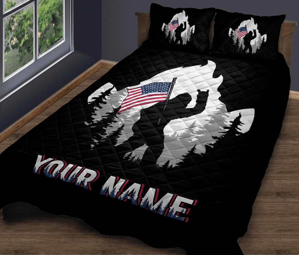 Lotusprinthandmade Personalized Bigfoot in Forest Quilt Bedding Set ...