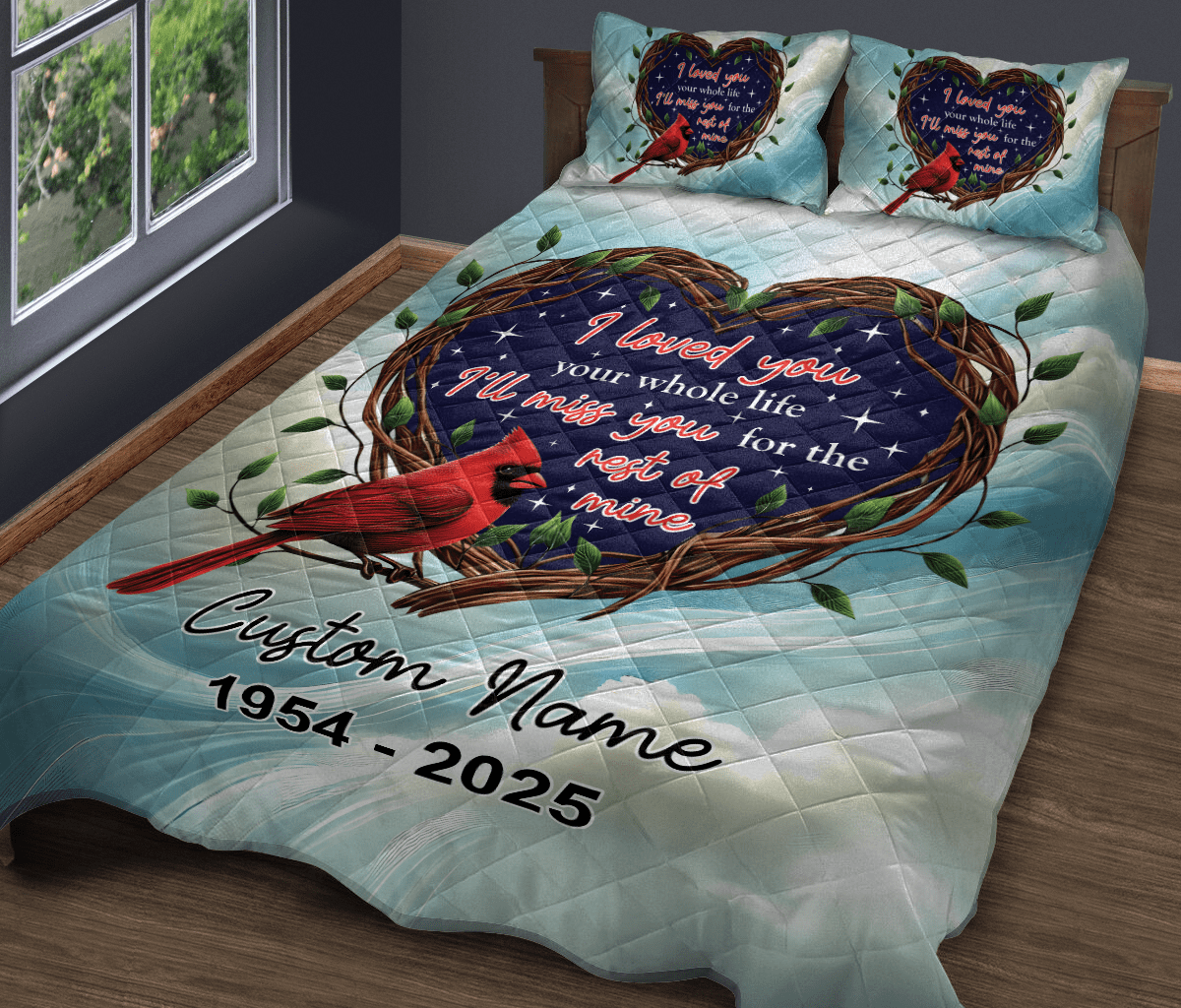 Lotusprinthandmade Personalized Cardinal Memorial Quilt Bedding Set ...