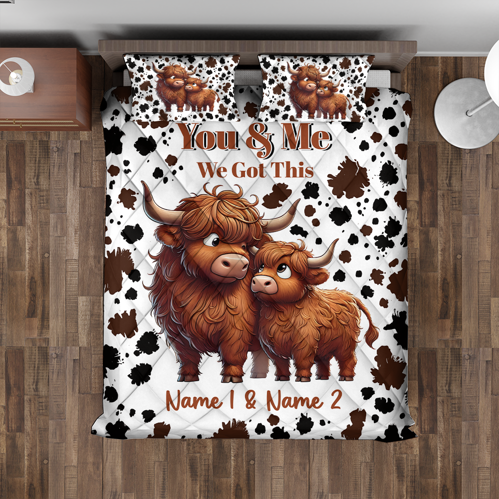 Lotusprinthandmade Personalized Couple Cow You And Me We Got This Quilt ...
