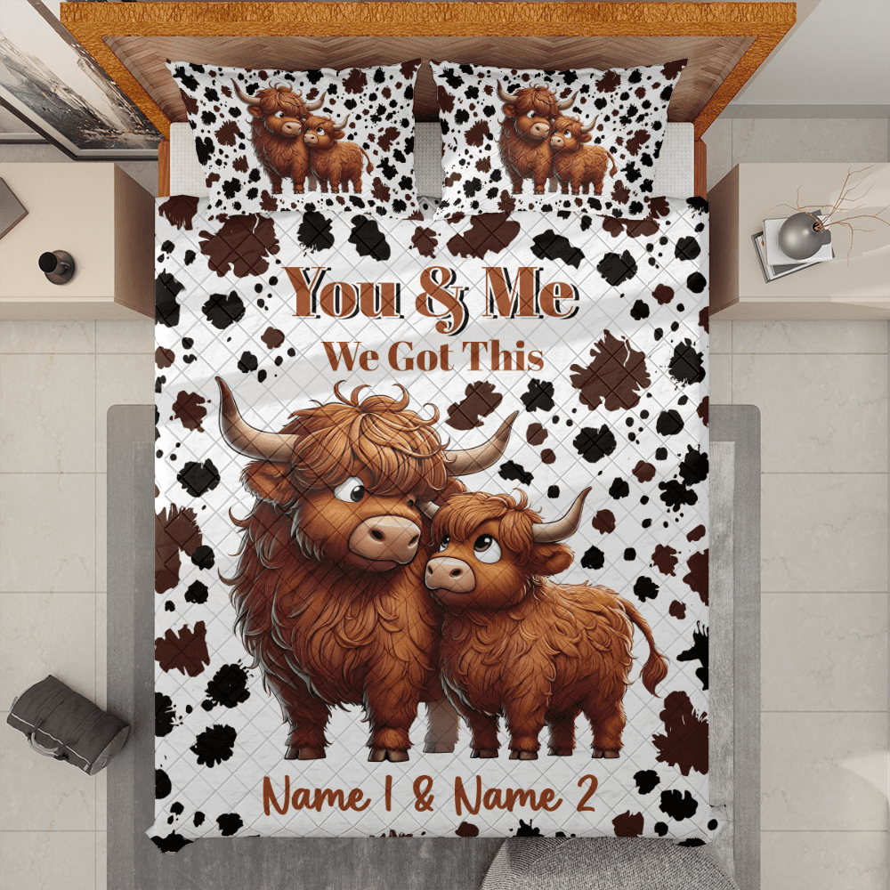 Lotusprinthandmade Personalized Couple Cow You And Me We Got This Quilt ...
