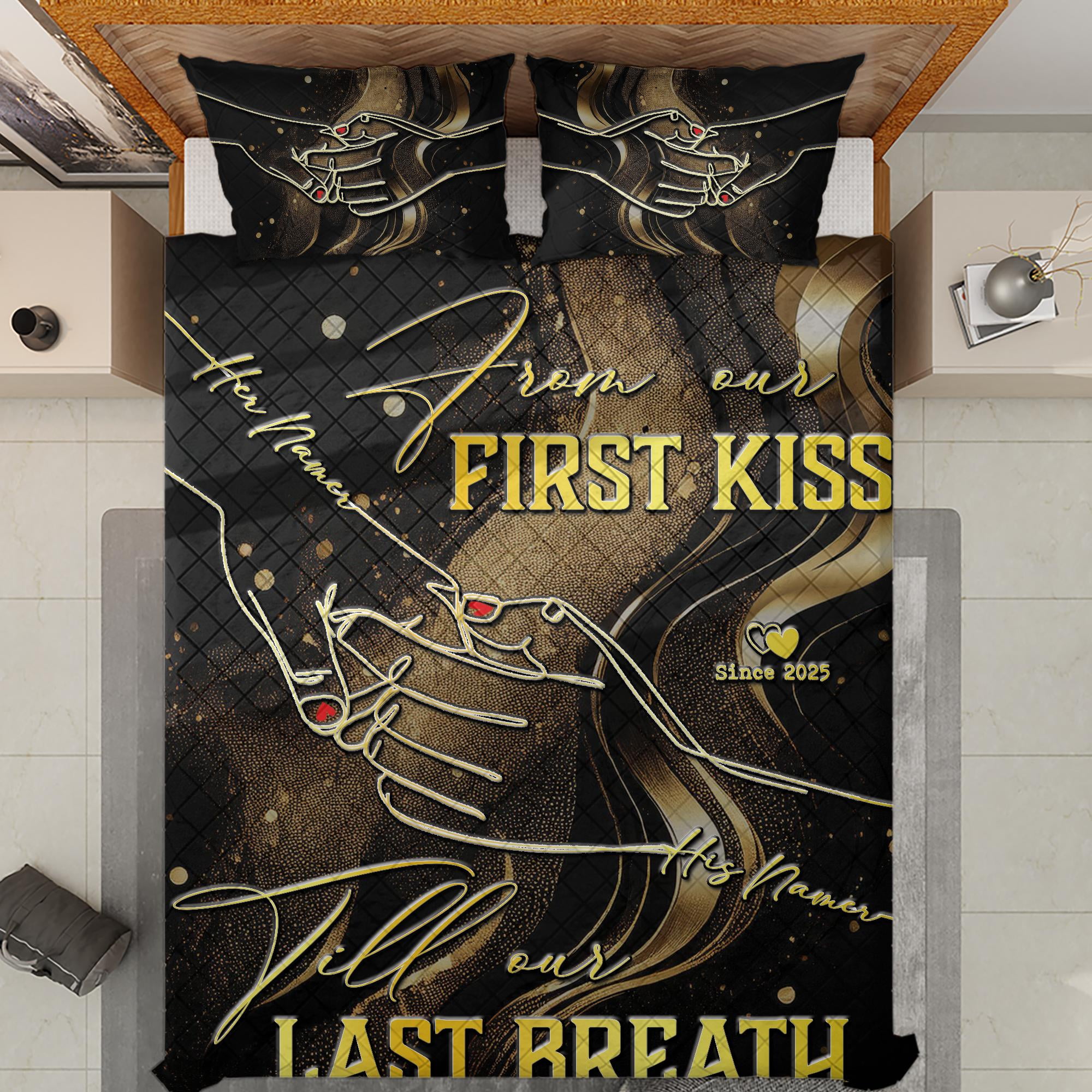 Lotusprinthandmade Personalized Couple From Our First Kiss Till Our ...