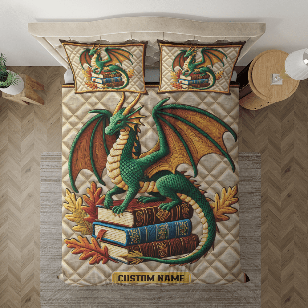 Lotusprinthandmade Personalized Dragon And Book Bedding Set (Made in ...