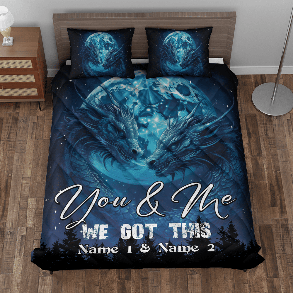 Lotusprinthandmade Personalized Dragon Couple Quilt Bedding Set (Fold ...