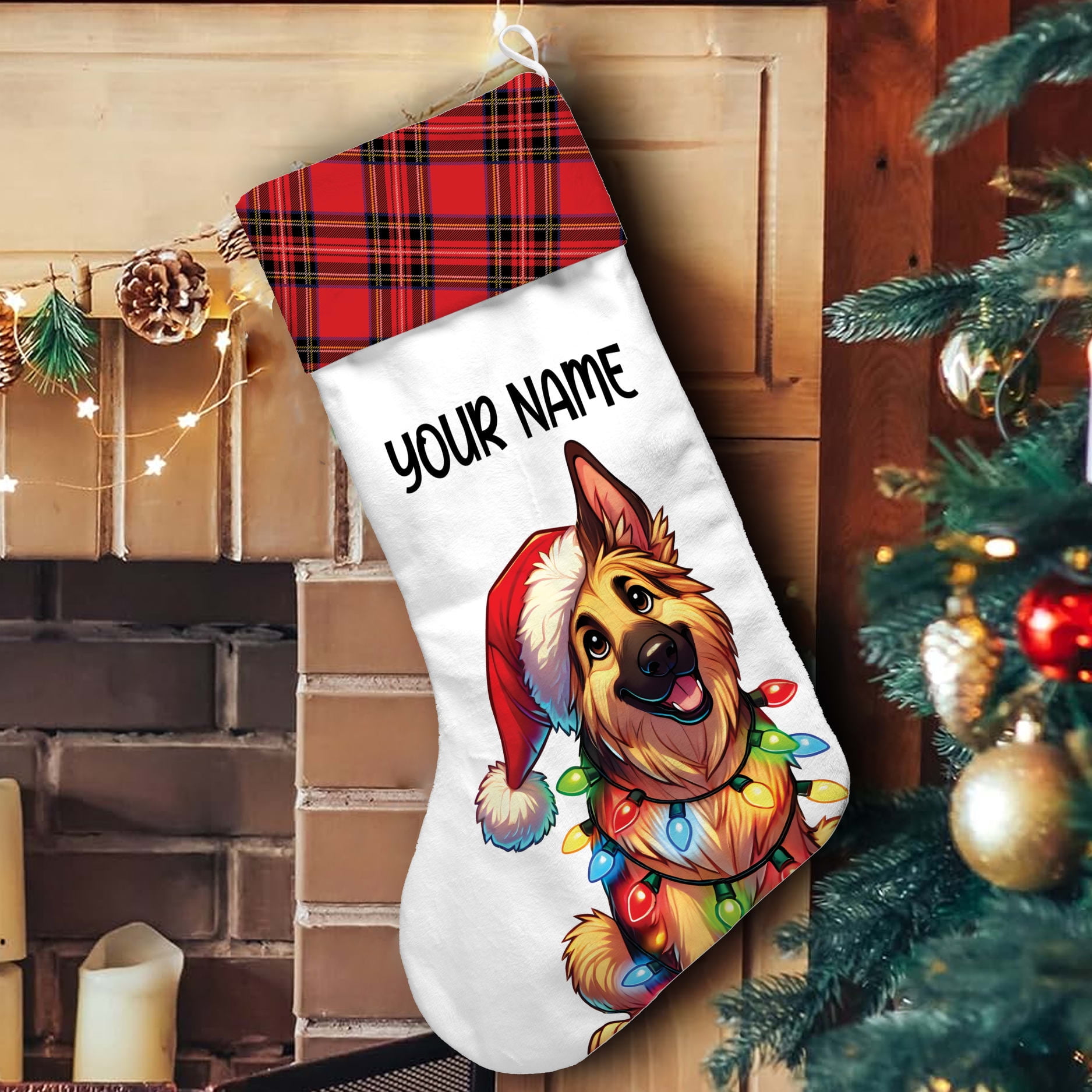Lotusprinthandmade Personalized German Shepherd Dog Christmas Lights ...