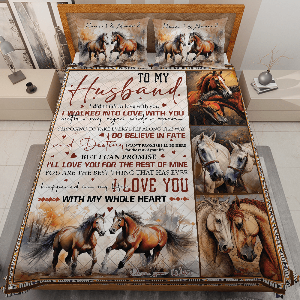Lotusprinthandmade Personalized Horse Couple To My Husband From Wife I ...