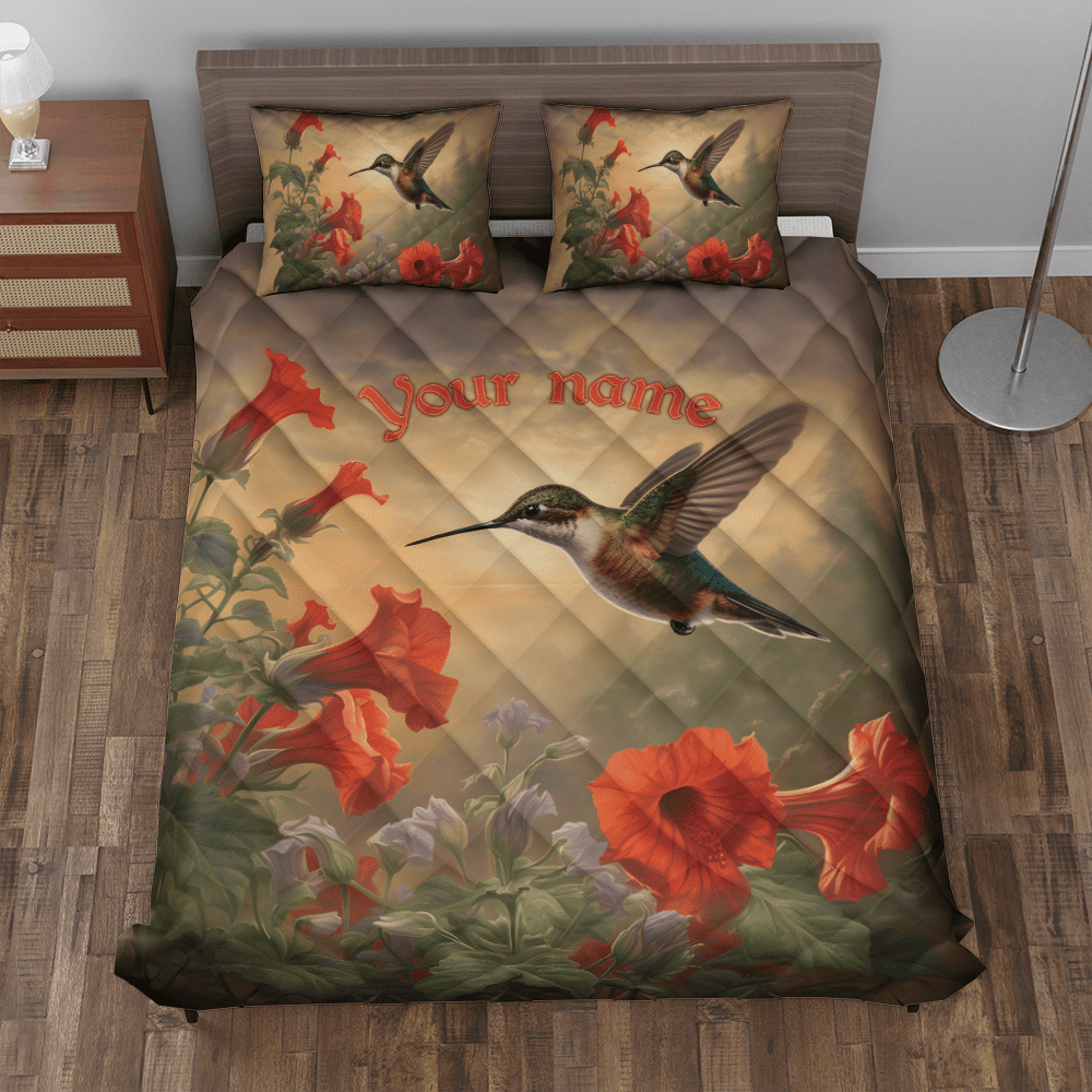Lotusprinthandmade Personalized Hummingbird Birds Quilt Bedding Set ...