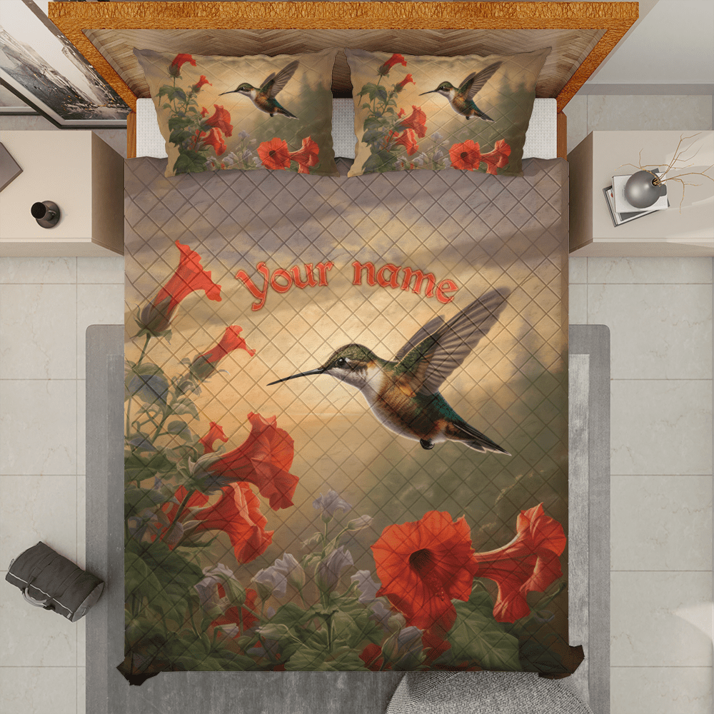 Lotusprinthandmade Personalized Hummingbird Birds Quilt Bedding Set ...