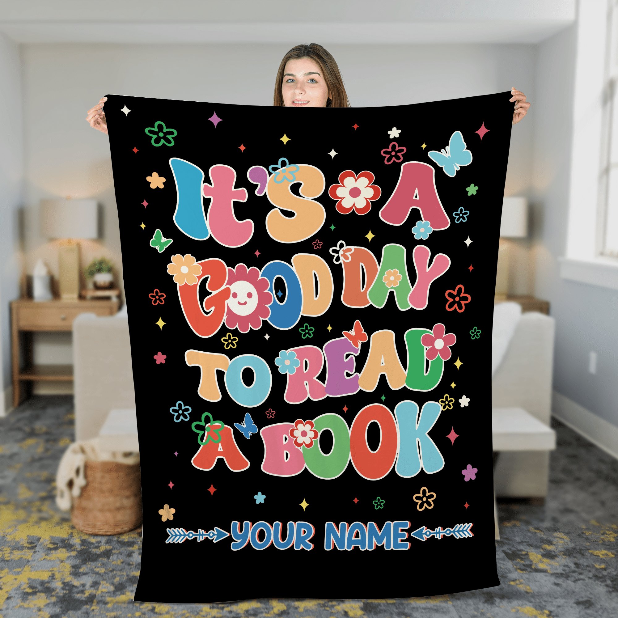Lotusprinthandmade Personalized It's A Good Day To Read A Book Fleece ...