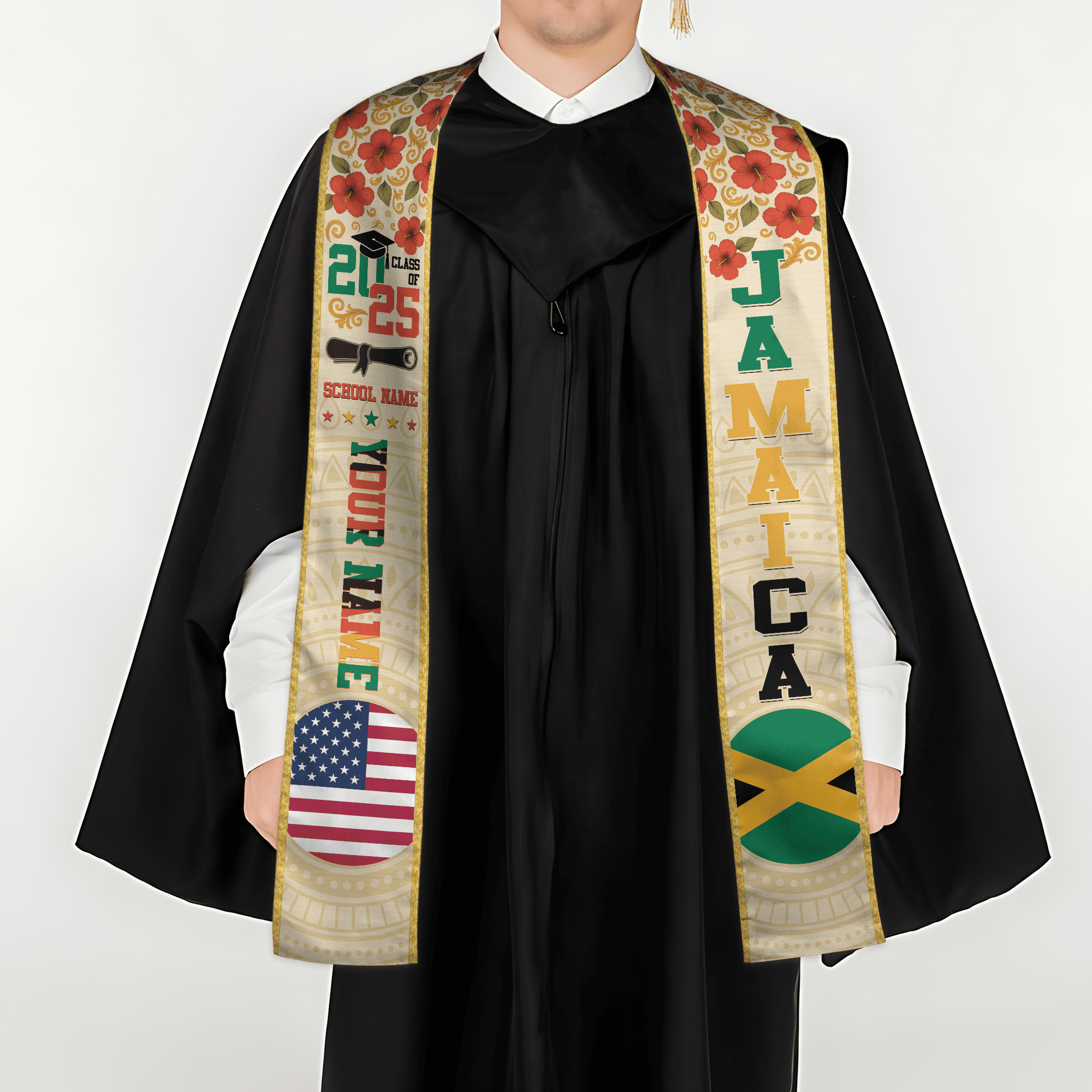 Lotusprinthandmade Personalized Jamaican America Flag 2025 Graduation ...