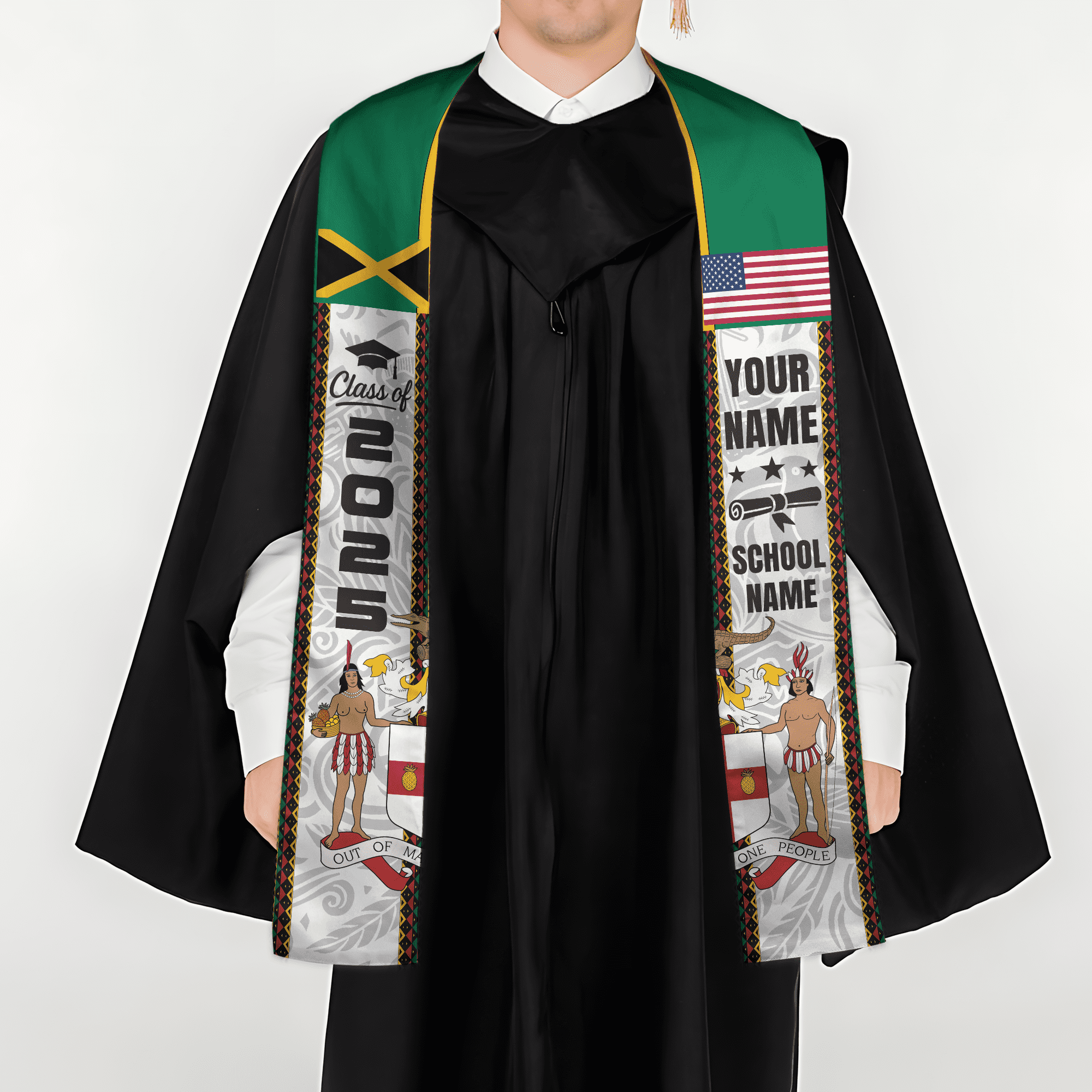 Lotusprinthandmade Personalized Jamaican America Flag 2025 Graduation ...