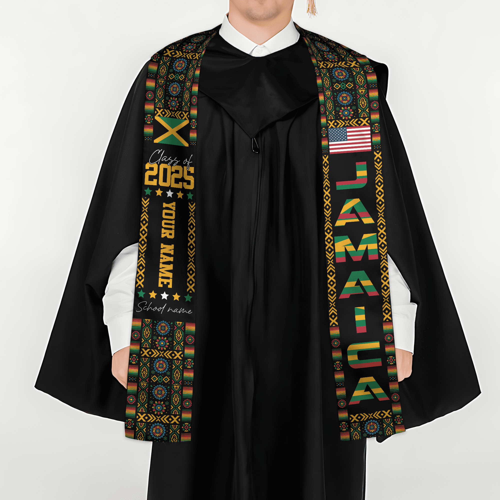 Lotusprinthandmade Personalized Jamaican America Flag 2025 Graduation ...