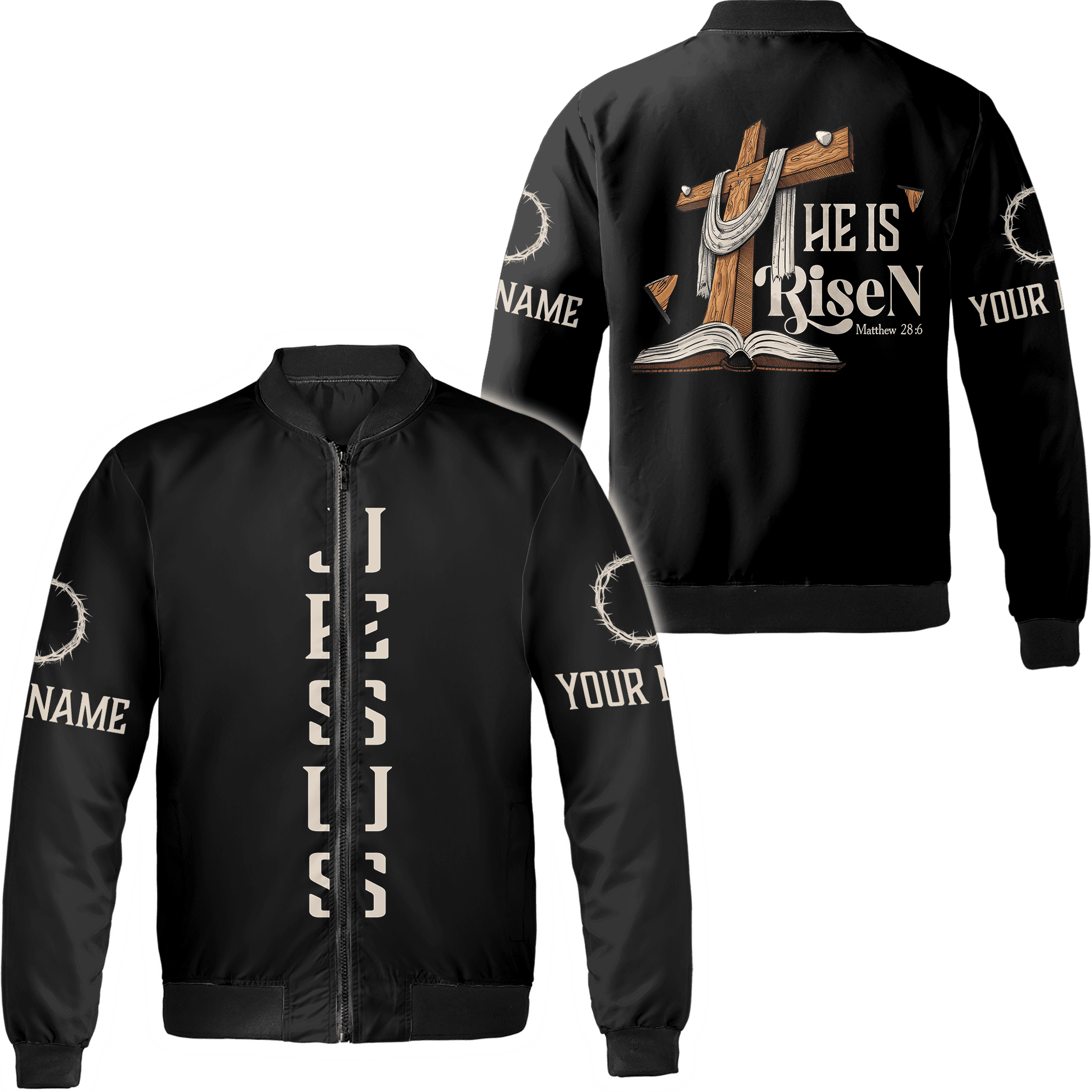 Lotusprinthandmade Personalized Jesus Christian Bomber Jacket S-5XL ...