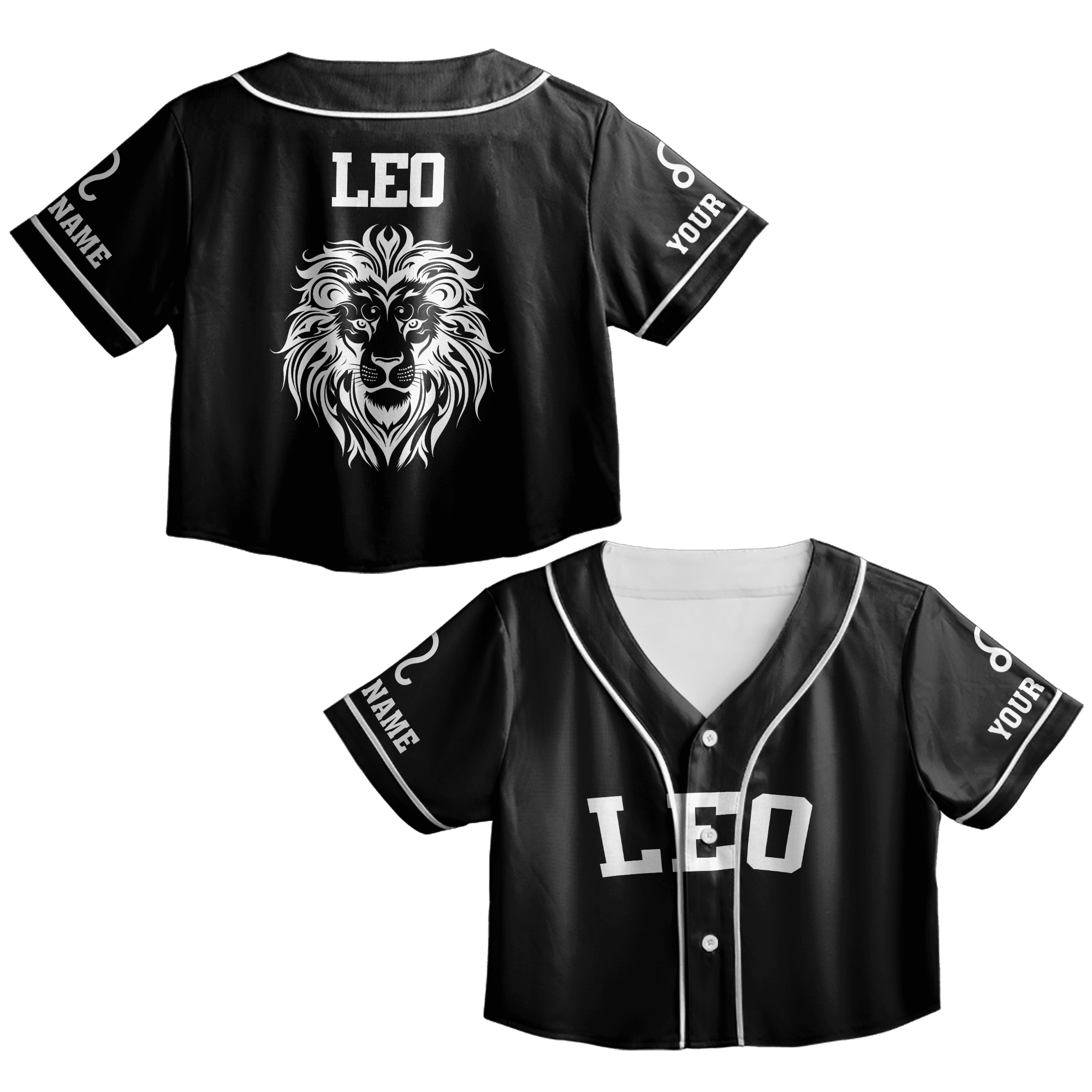 Lotusprinthandmade Personalized Leo Zodiac Crop Top Baseball Jersey XS ...