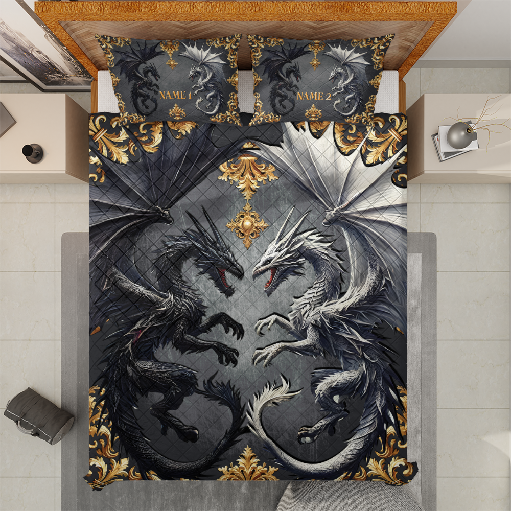 Lotusprinthandmade Personalized Love Dragon Couple Quilt Bedding Set ...