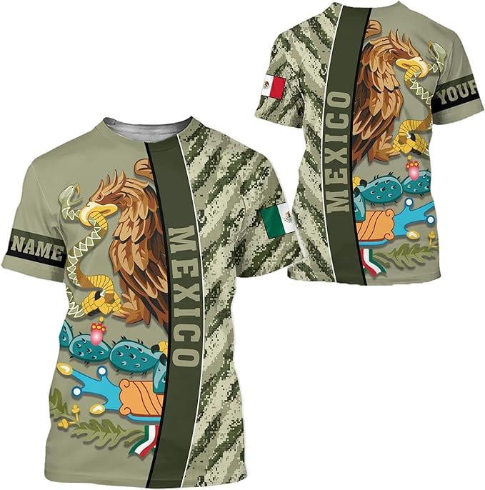 Lotusprinthandmade Personalized Mexican Eagle Unisex T-shirt 3D S-5XL ...