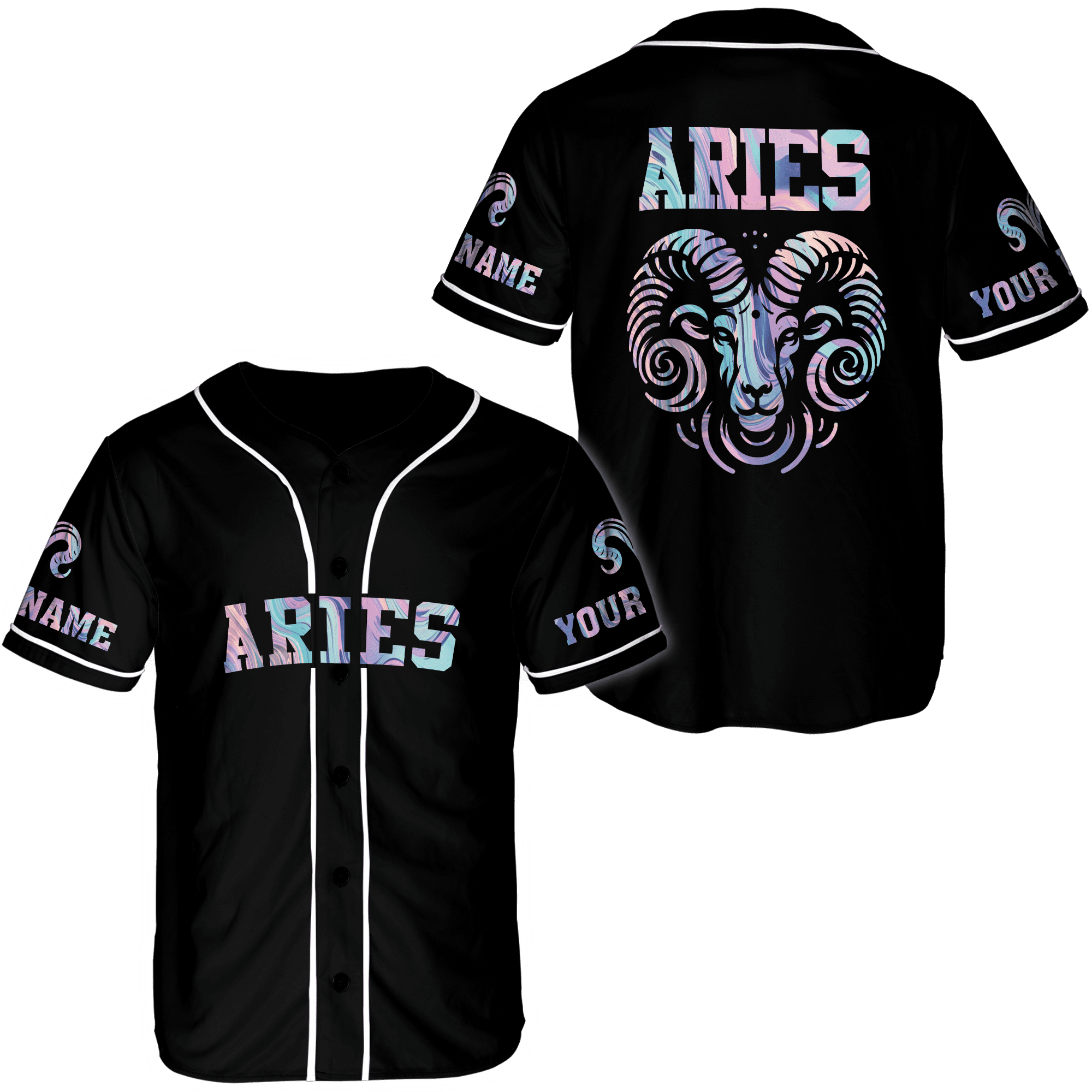 Lotusprinthandmade Personalized Name Aries Zodiac Baseball Jersey XS ...