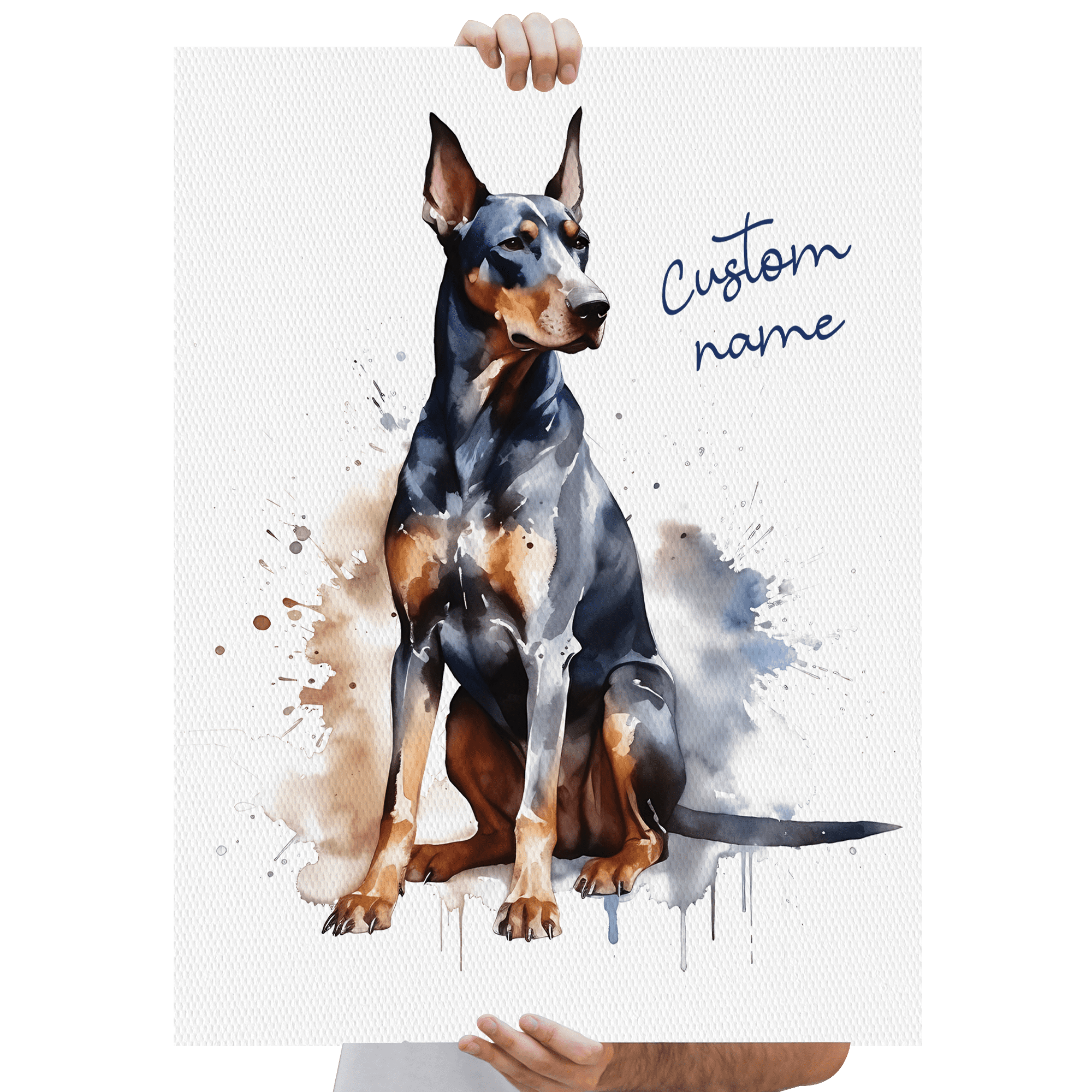 Lotusprinthandmade Personalized Name Doberman Gift for Dogs and Dog ...