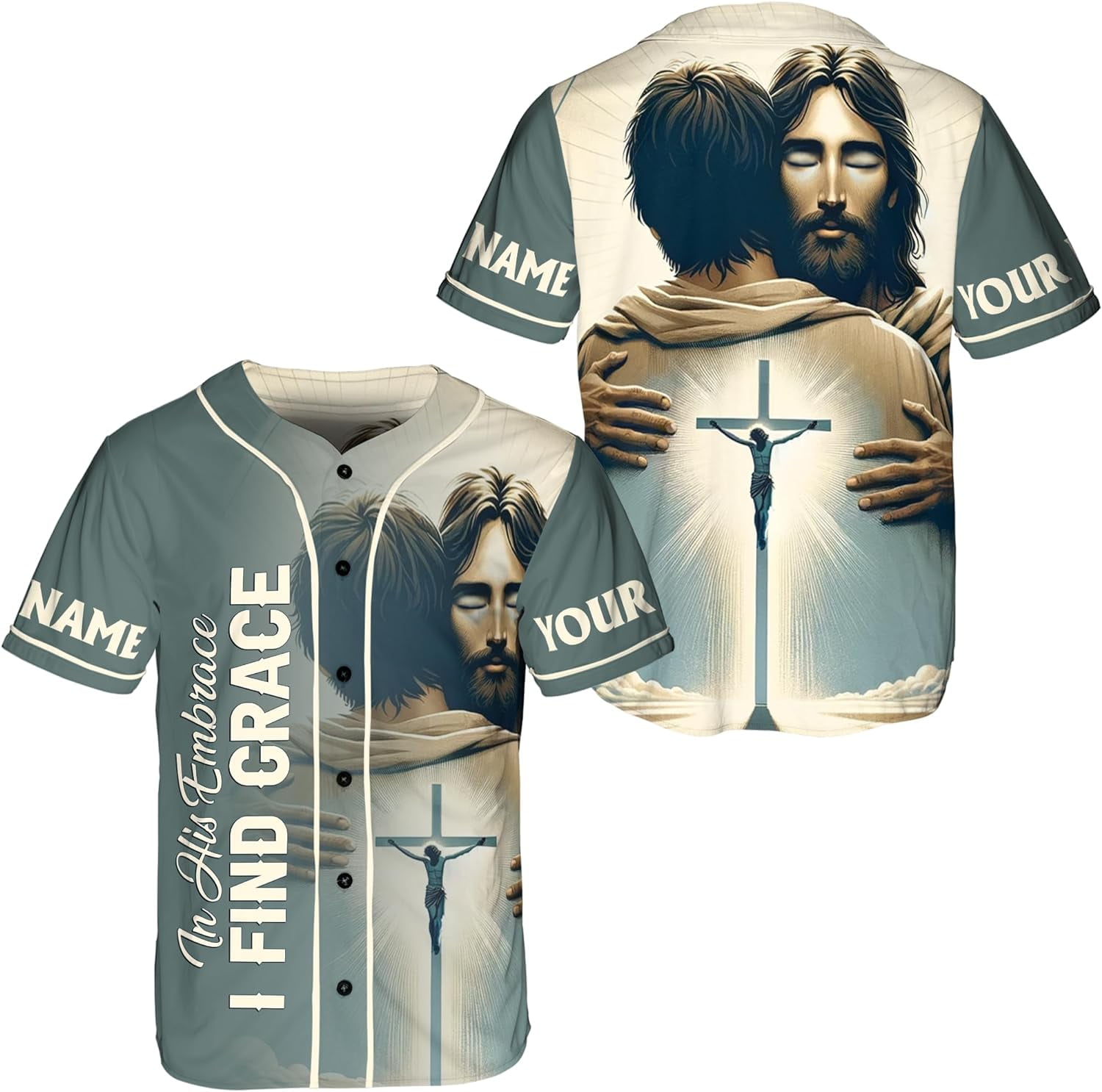 Lotusprinthandmade Personalized Name Jesus Christian Baseball Jersey ...