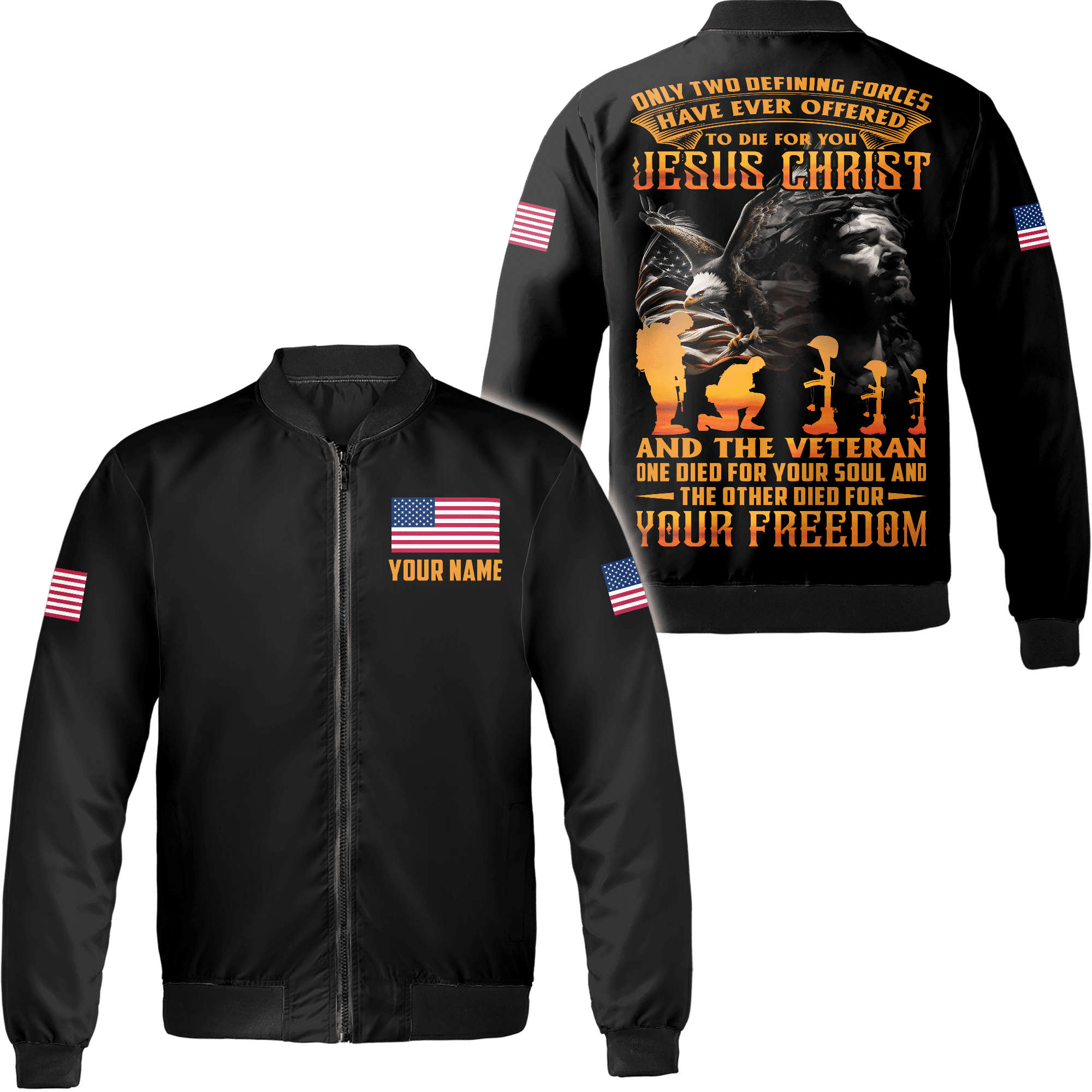 Lotusprinthandmade Personalized Name Jesus & Veteran Only Two Defining ...