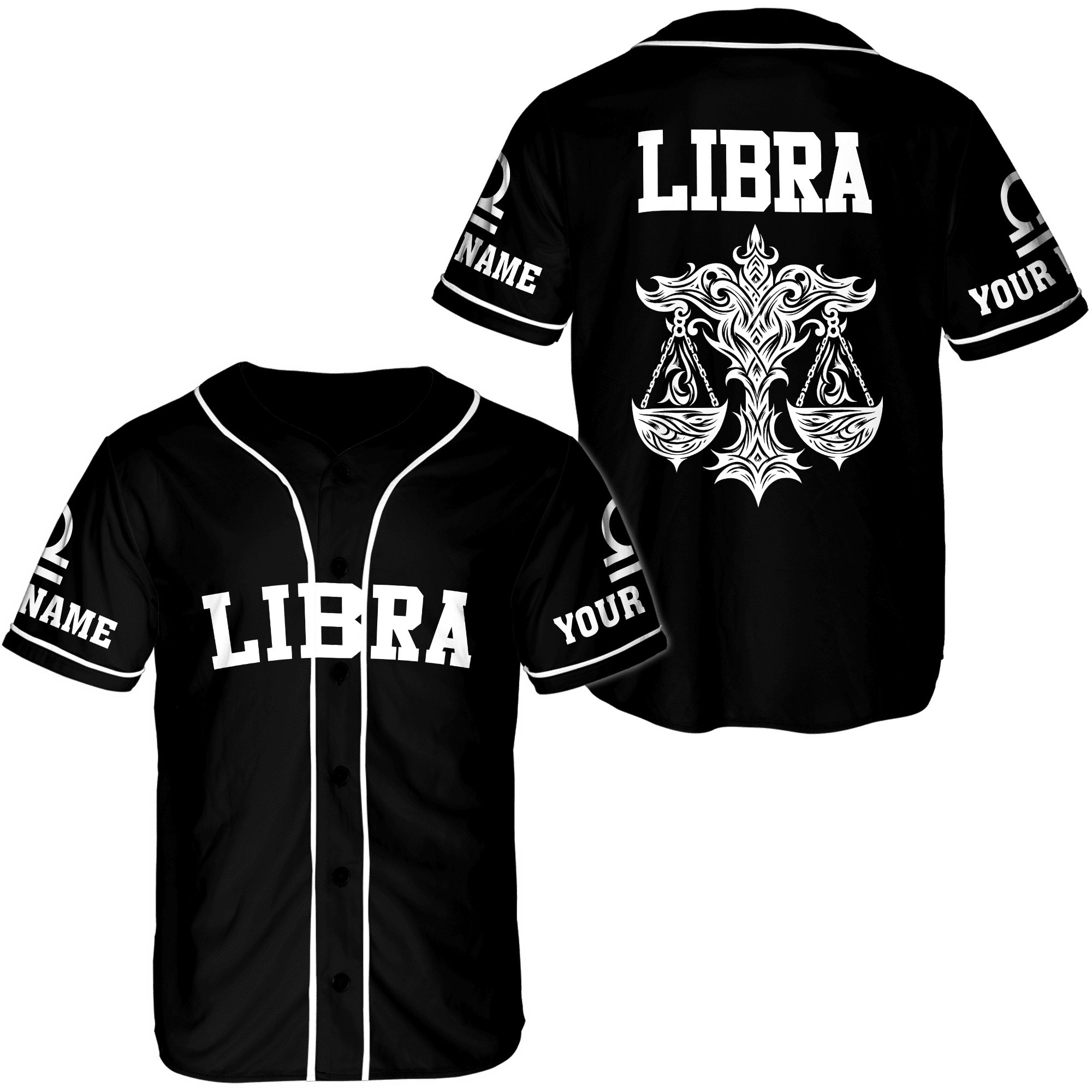 Lotusprinthandmade Personalized Name Libra Zodiac Baseball Jersey XS ...