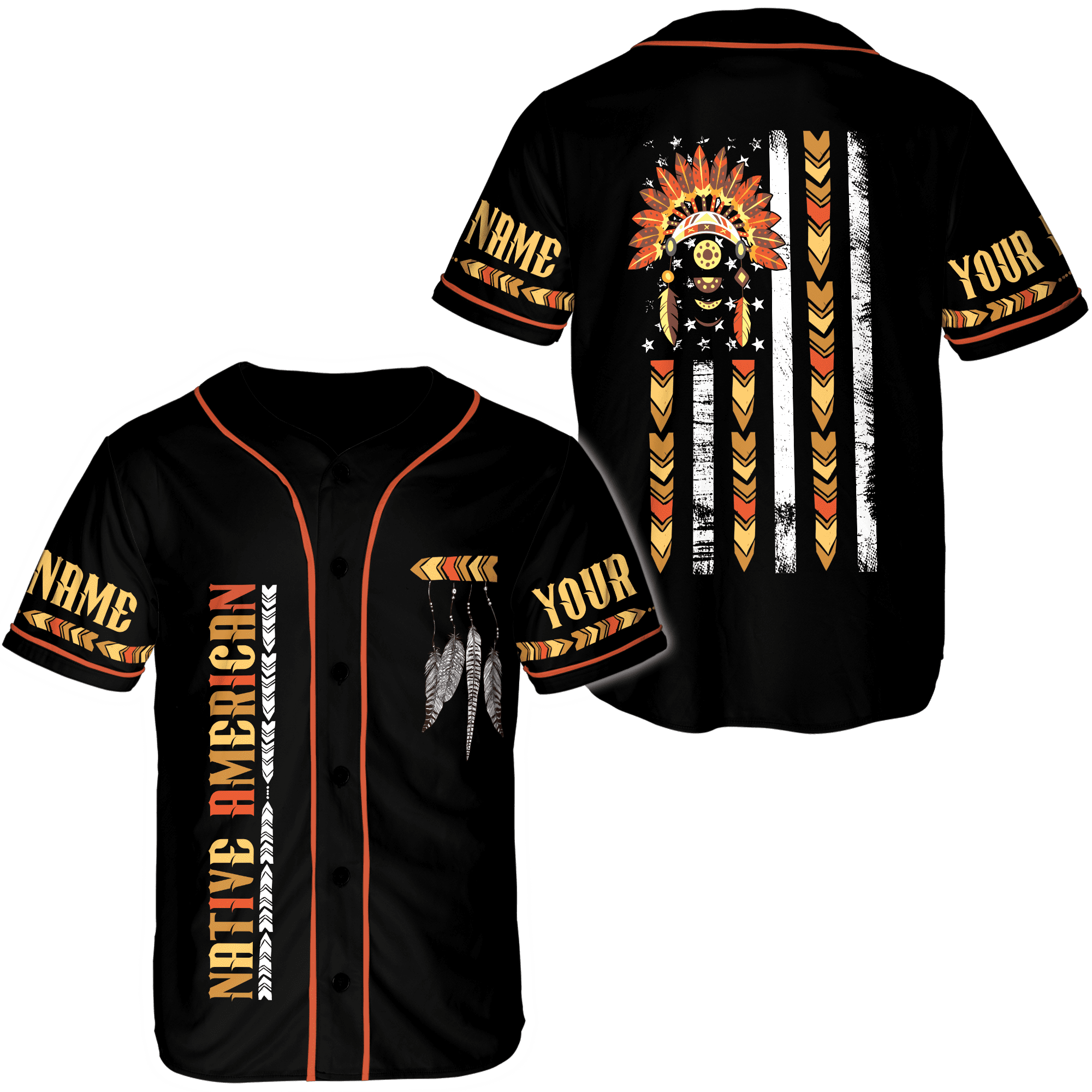 Lotusprinthandmade Personalized Name Native American Baseball Jersey ...