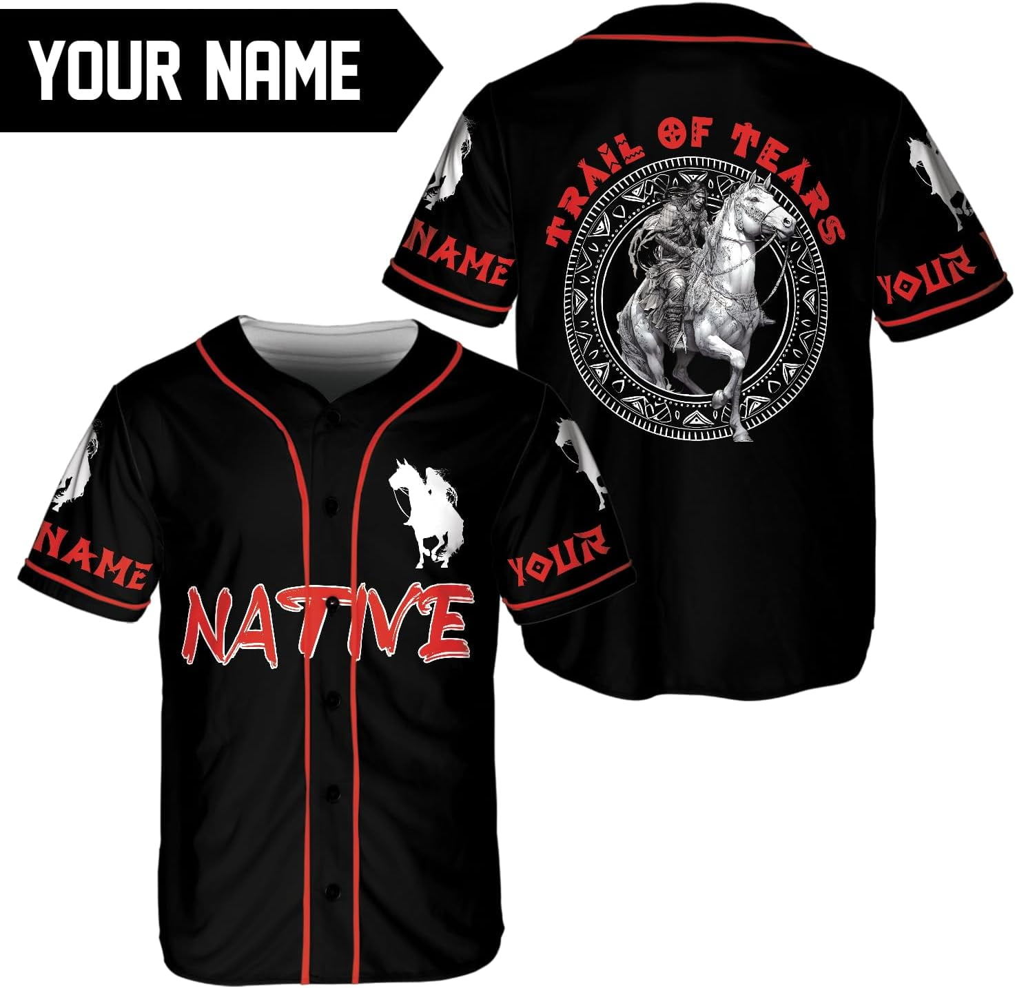 Lotusprinthandmade Personalized Name Native American Baseball Jersey ...