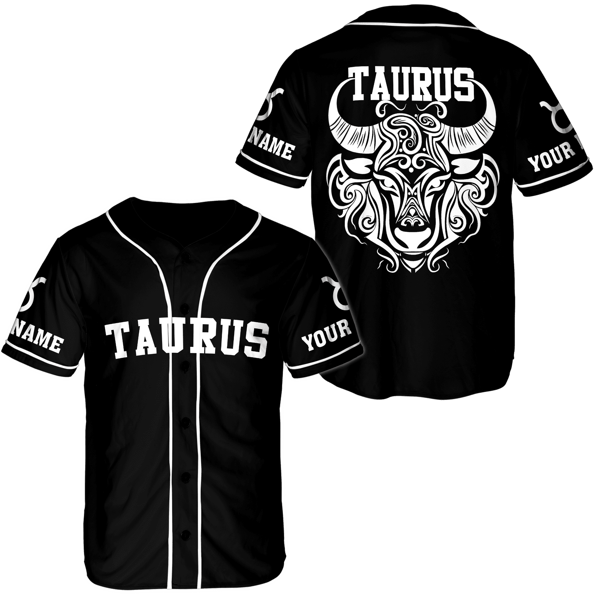 Lotusprinthandmade Personalized Name Taurus Zodiac Baseball Jersey XS ...