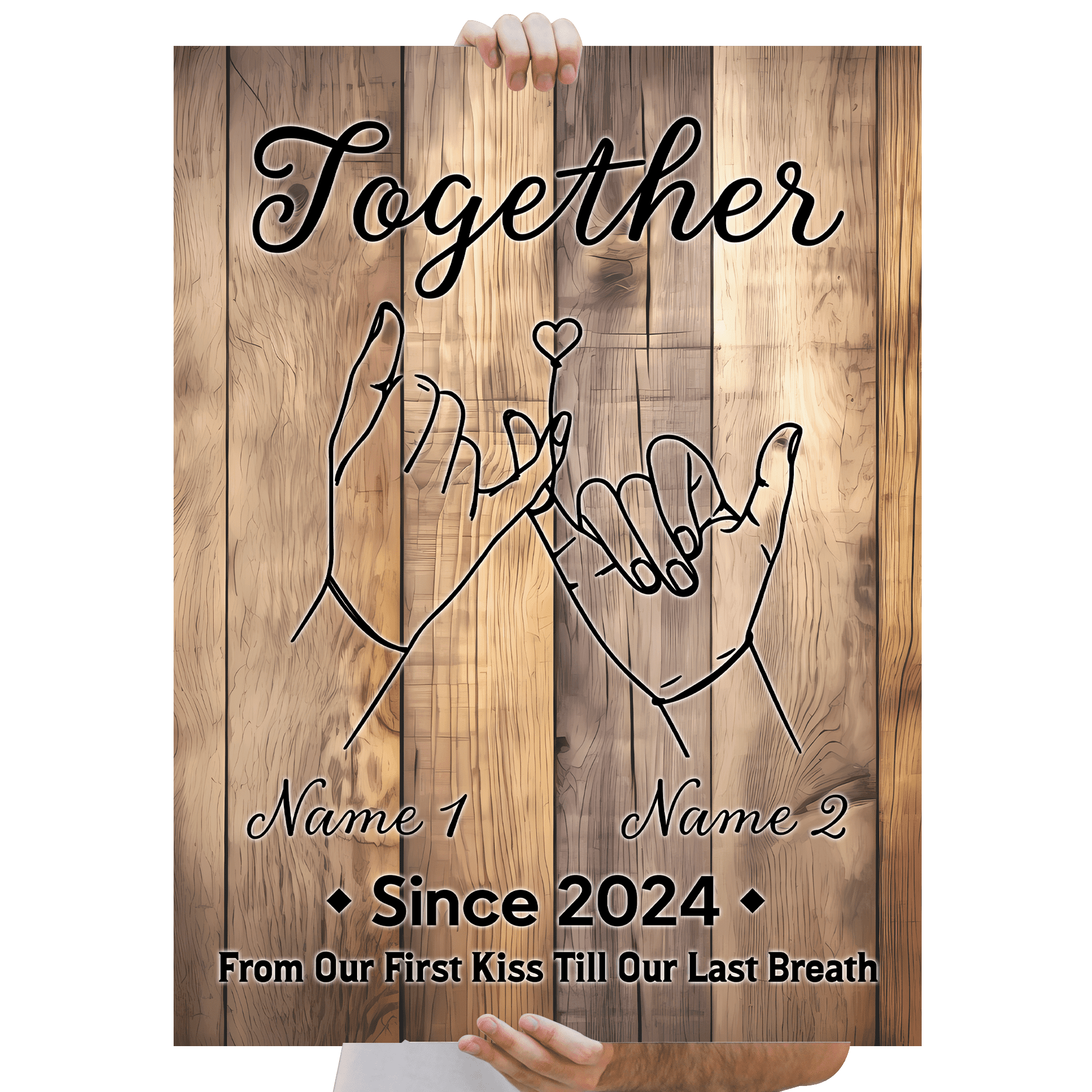 Lotusprinthandmade Personalized Name & Year Couple Together Since ...