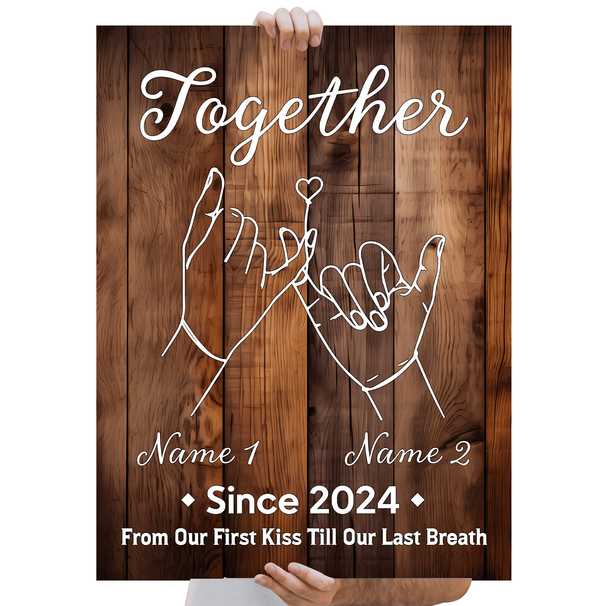 Lotusprinthandmade Personalized Name & Year Couple Together Since ...