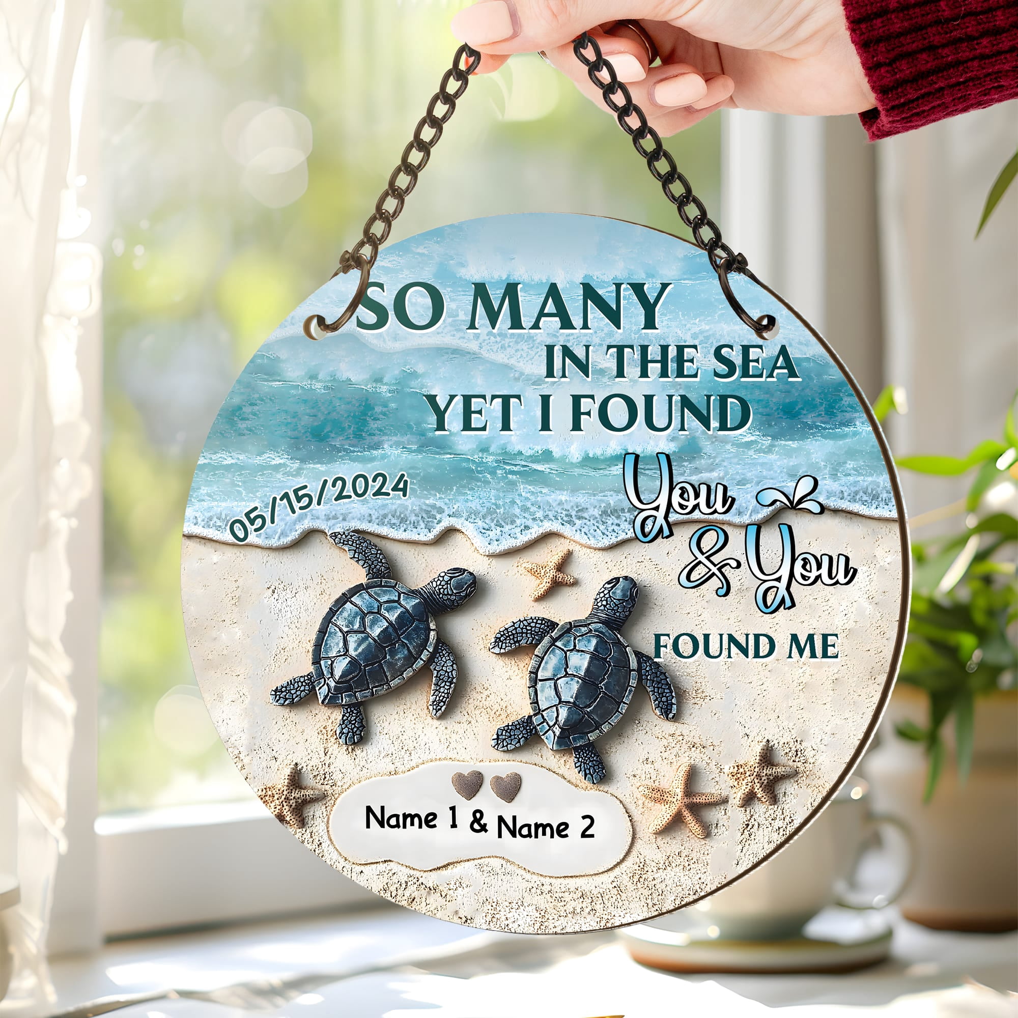 Lotusprinthandmade Personalized Name and Date Turtle Couple Custom ...