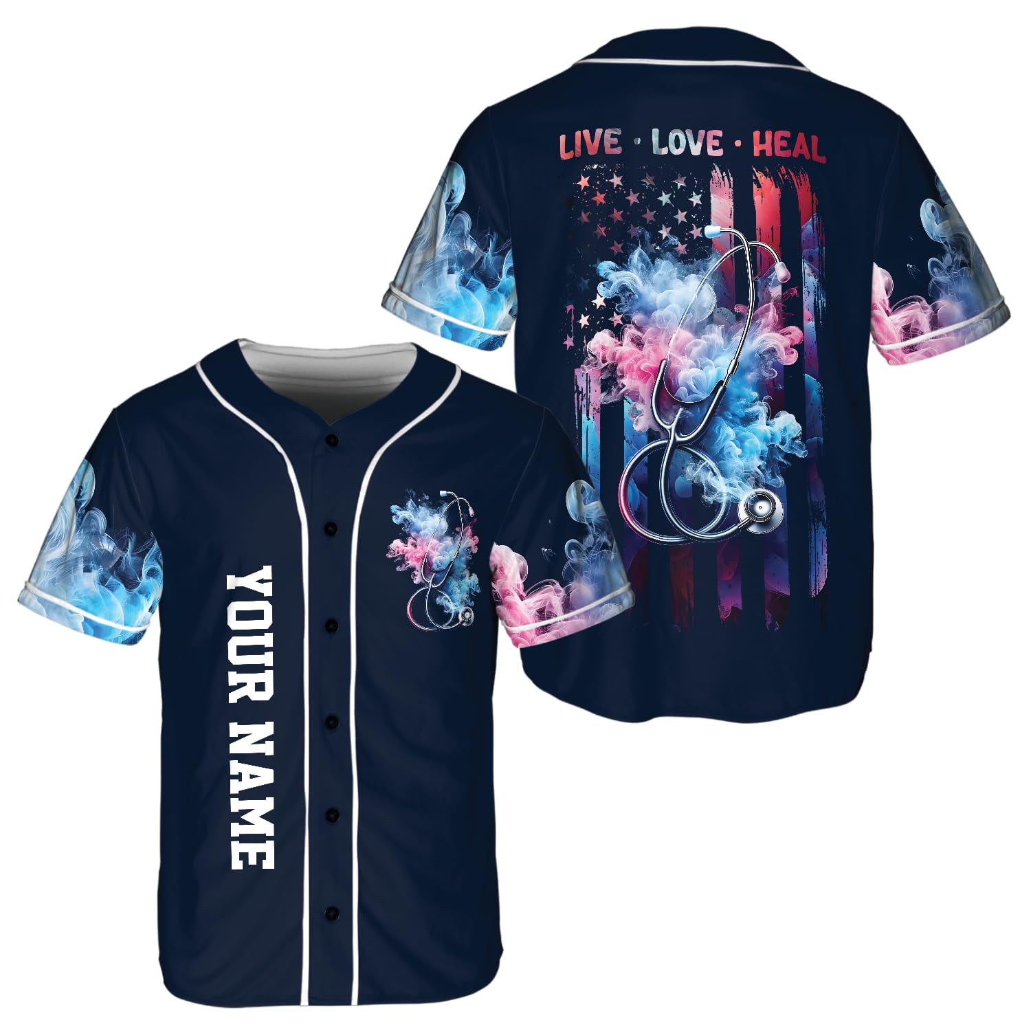 Lotusprinthandmade Personalized Nurse Baseball Jersey XS-5XL Multicolor ...