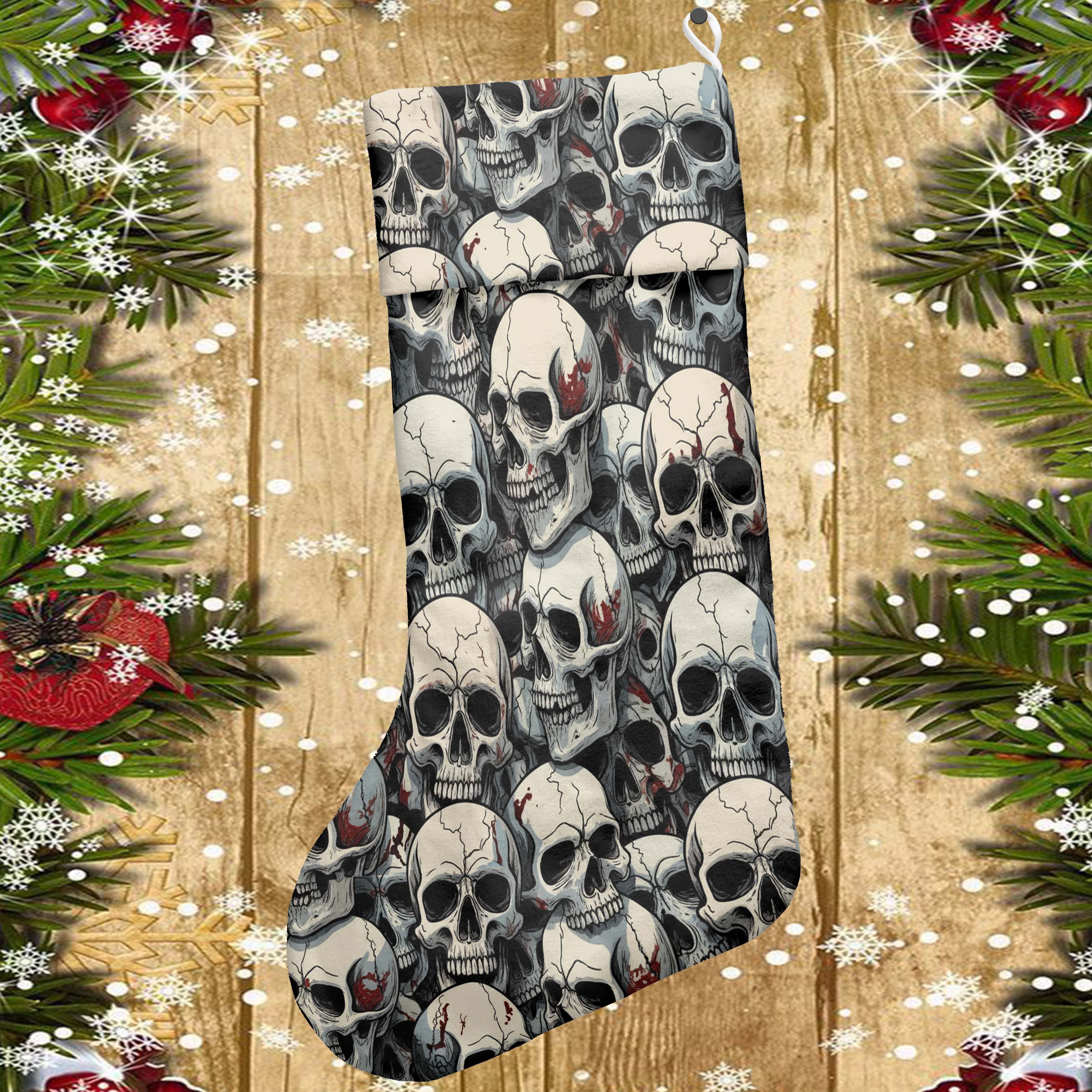 Lotusprinthandmade Personalized Skull Skeleton Christmas Stocking (M ...