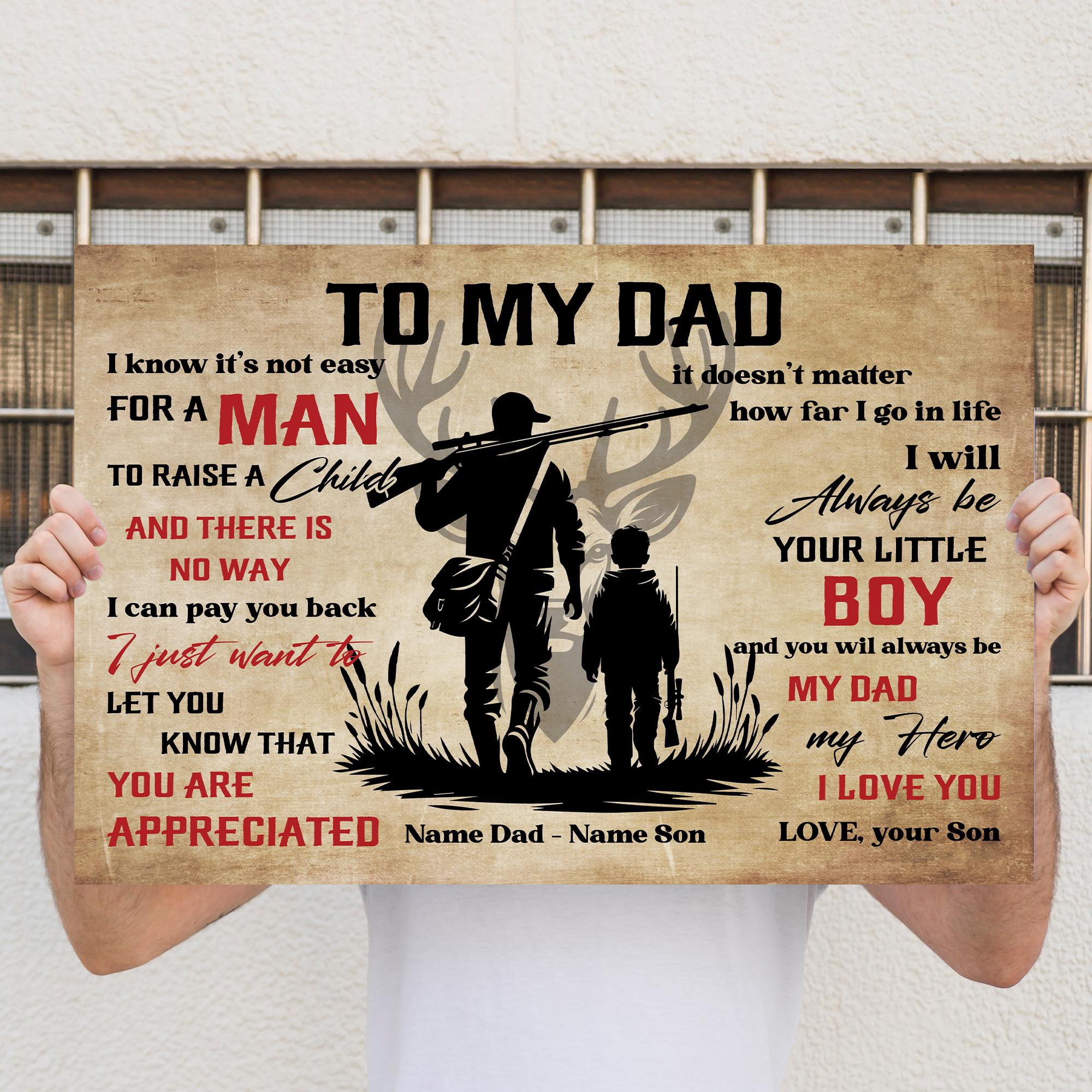 Lotusprinthandmade Personalized Son & Dad Name Hunting From Son To My ...